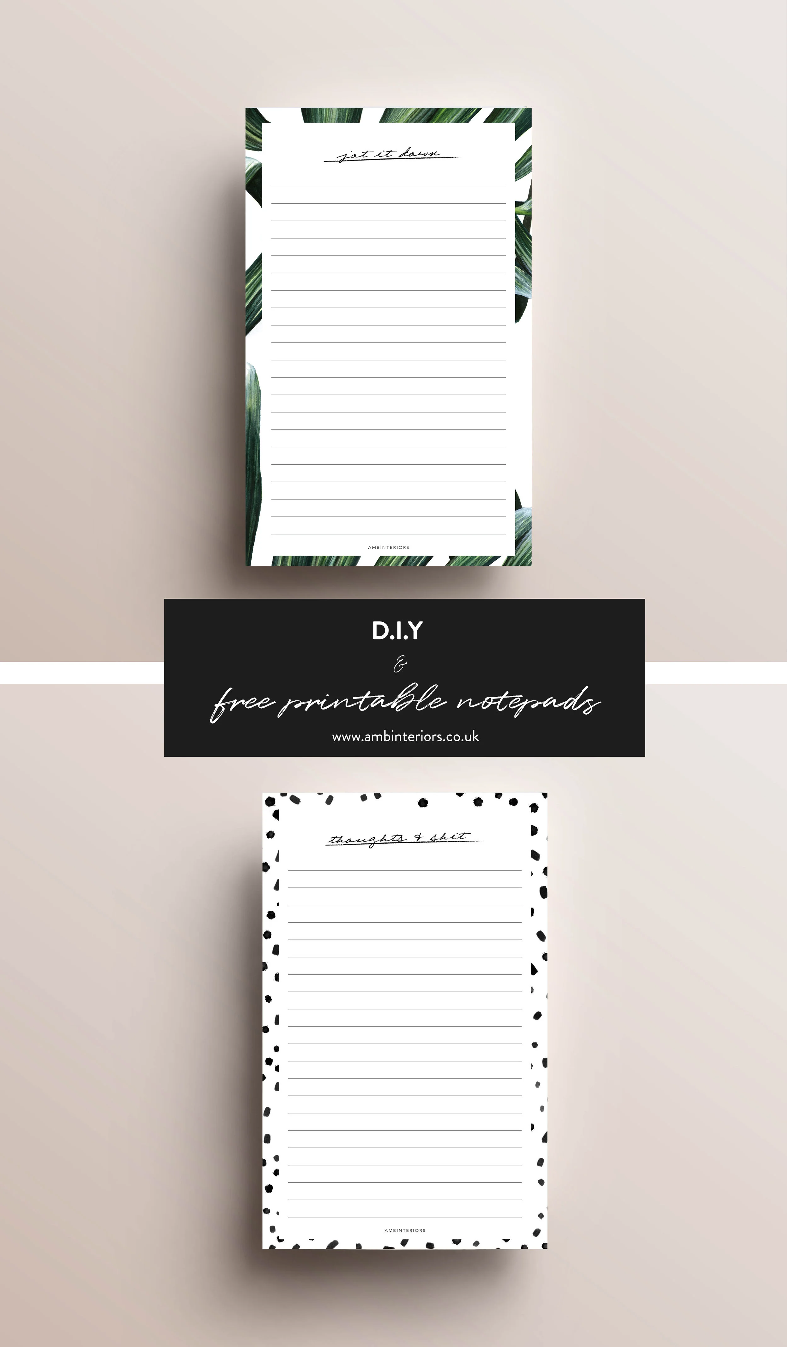 D.I.Y NOTEPAD & FREE PRINTABLES — ATELIER LIVING