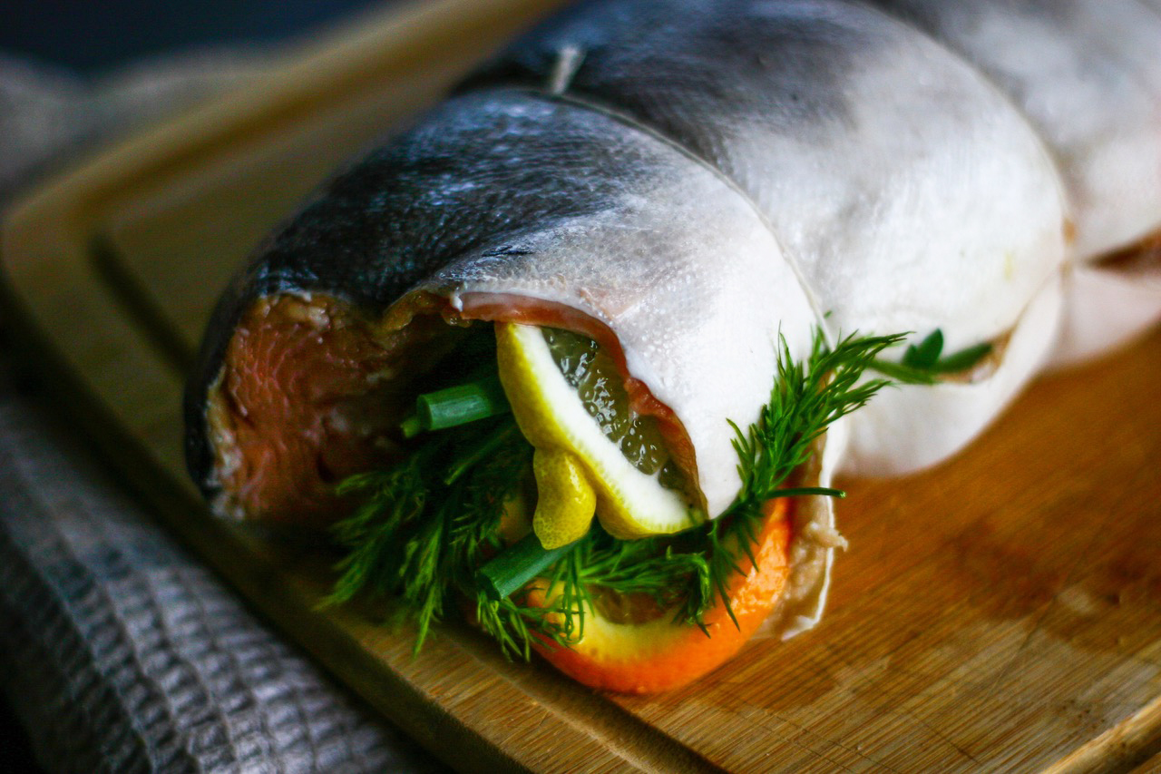 Whole Roasted Stuffed Wild BC Pink Salmon — BC Salmon