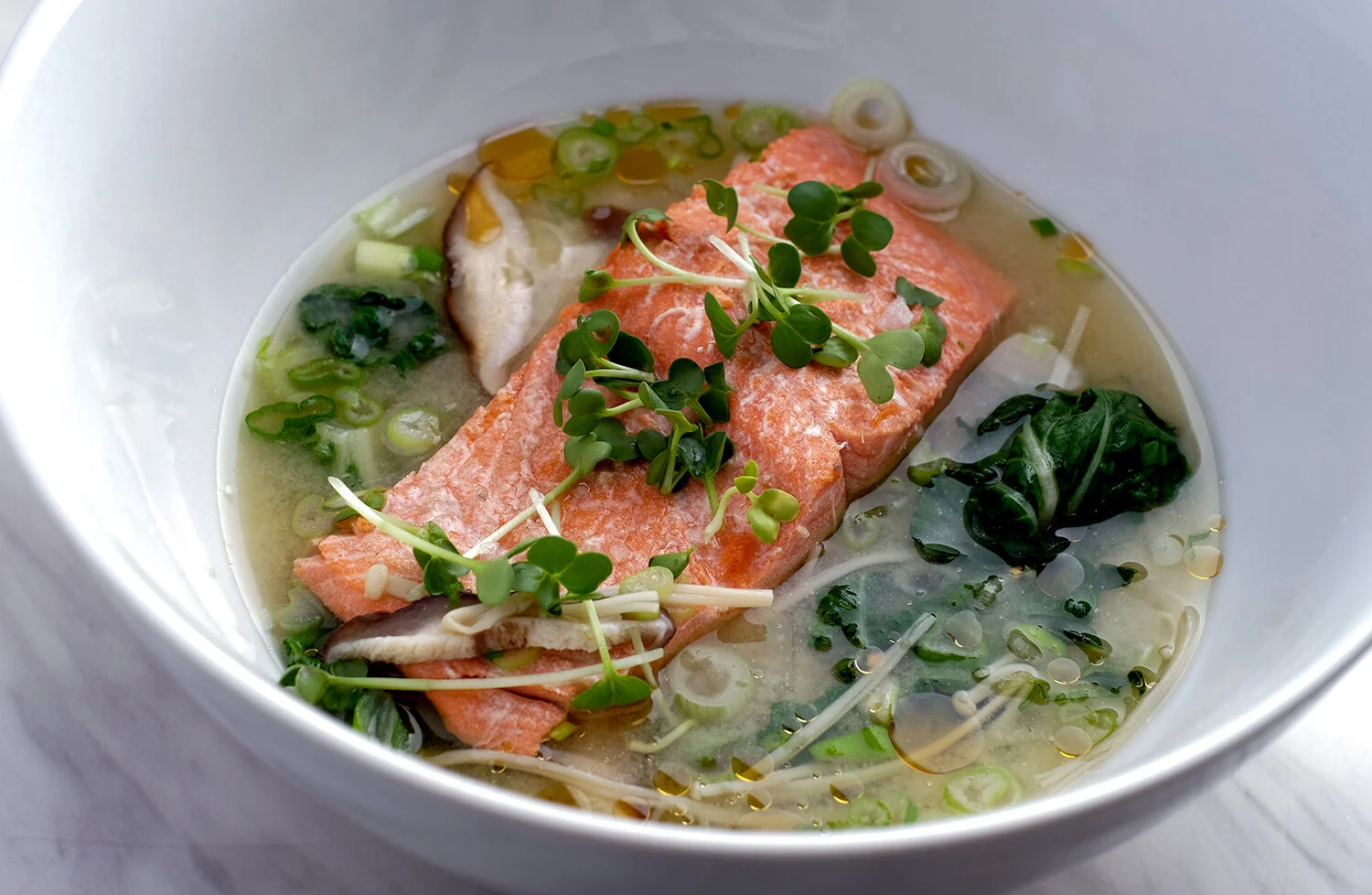 Poached Wild BC Salmon in Miso Broth — BC Salmon