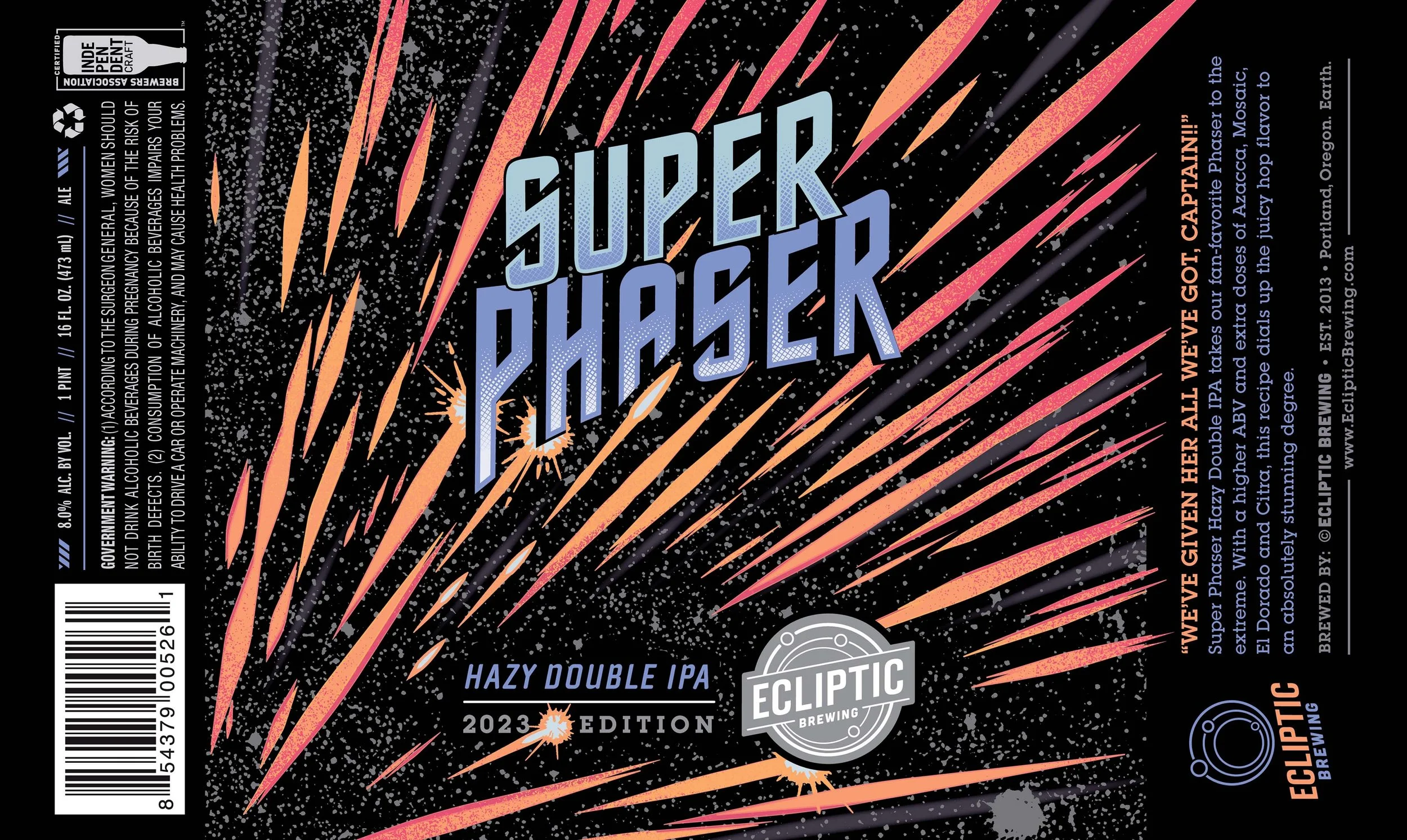In a nod to Star Trek, Ecliptic Brewing releases Super Phaser Hazy ...