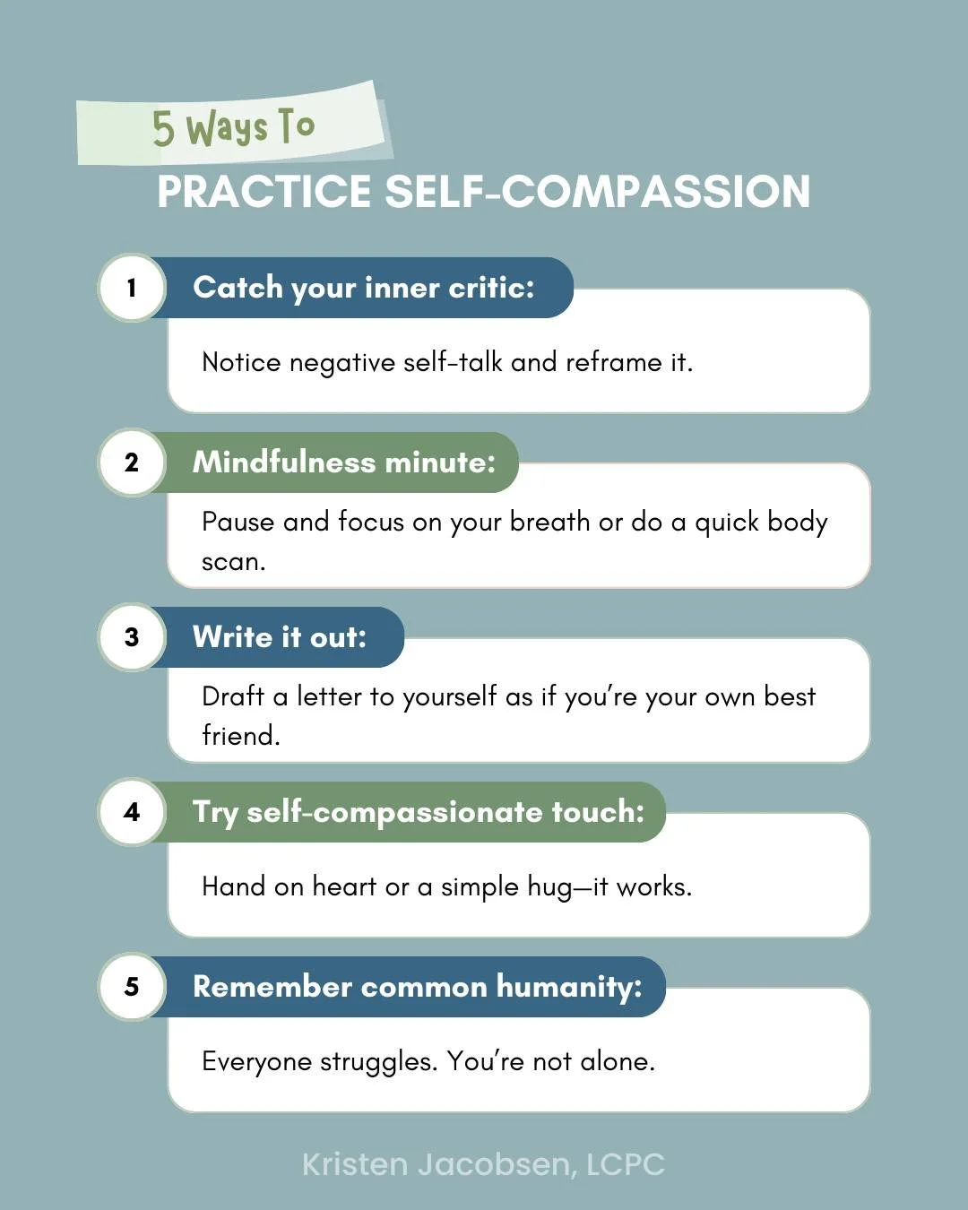 What Is Self-Compassion? — Kristen Jacobsen, LCPC