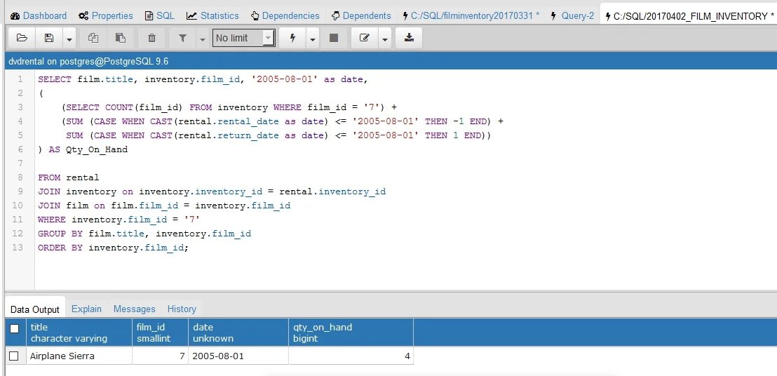 Calculating Inventory on Hand in SQL — Bethany Weber
