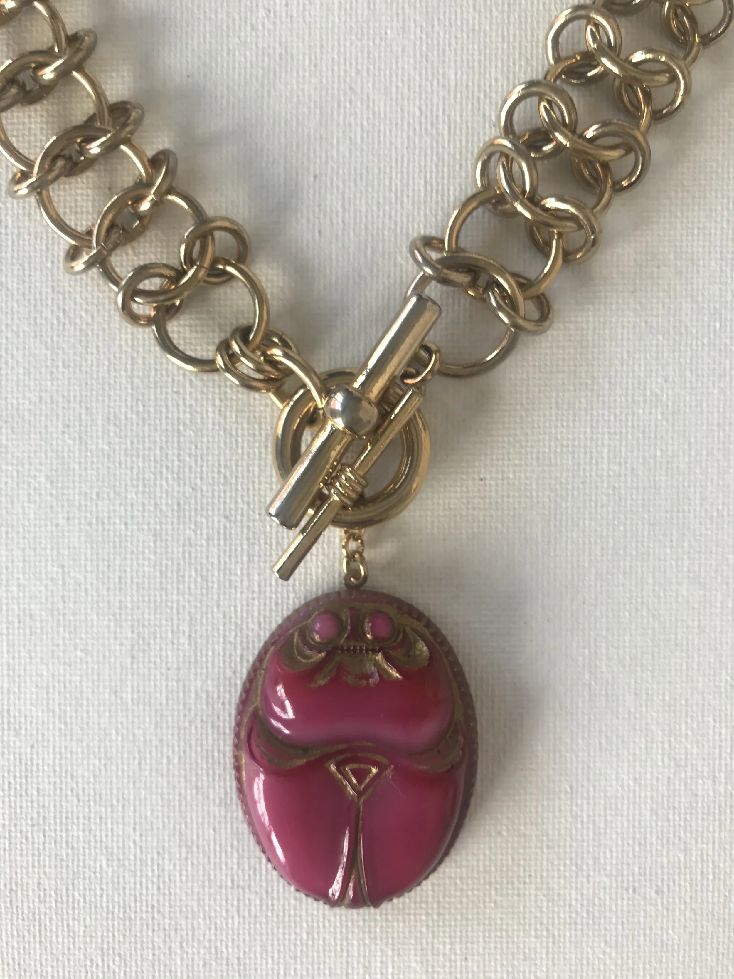 1920’s Pink Scarab Necklace — ehra
