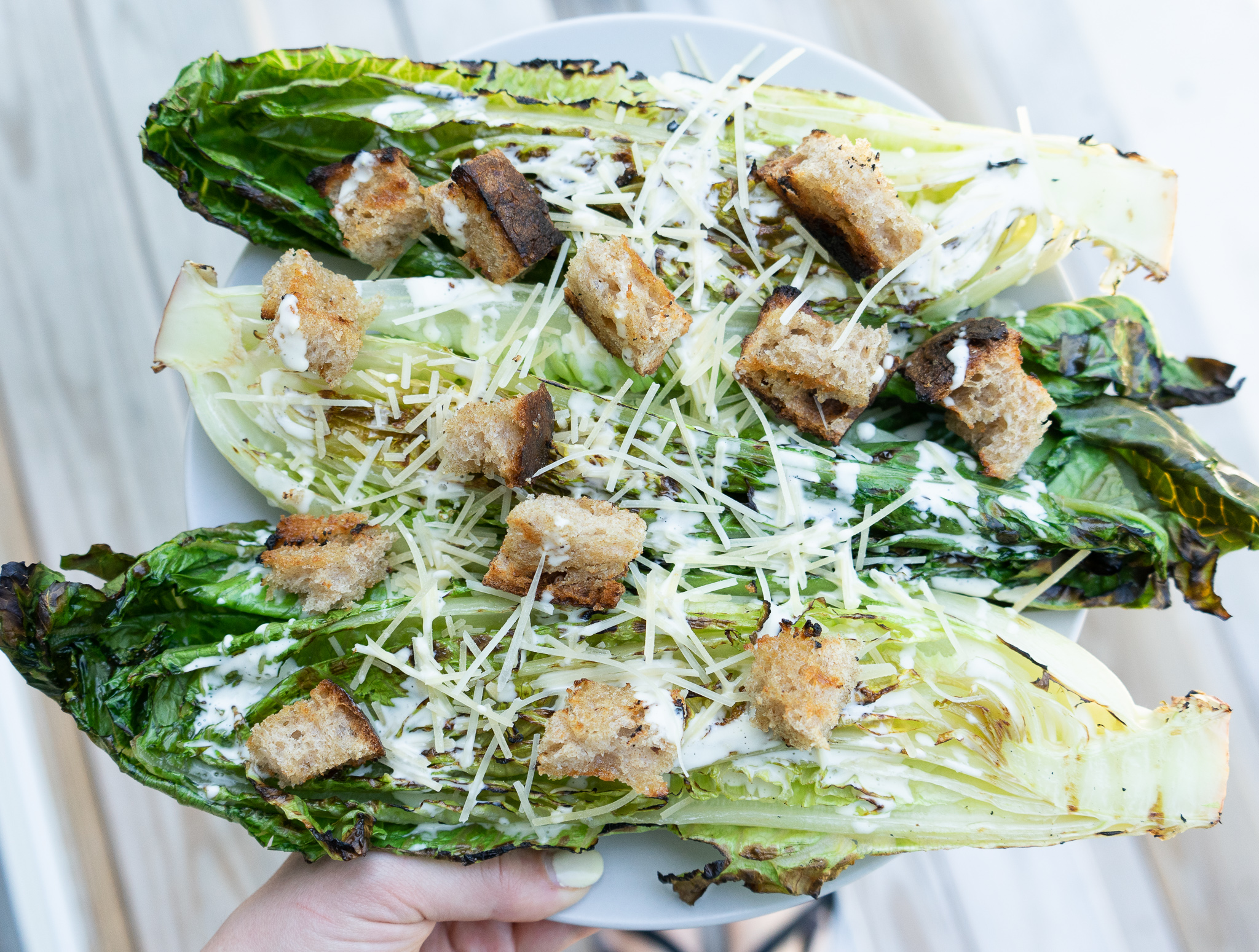 Grilled Caesar Salad with Homemade Caesar Dressing - Mad About Food