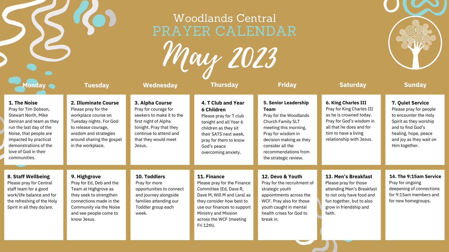 May Prayer Calendar — Woodlands Church