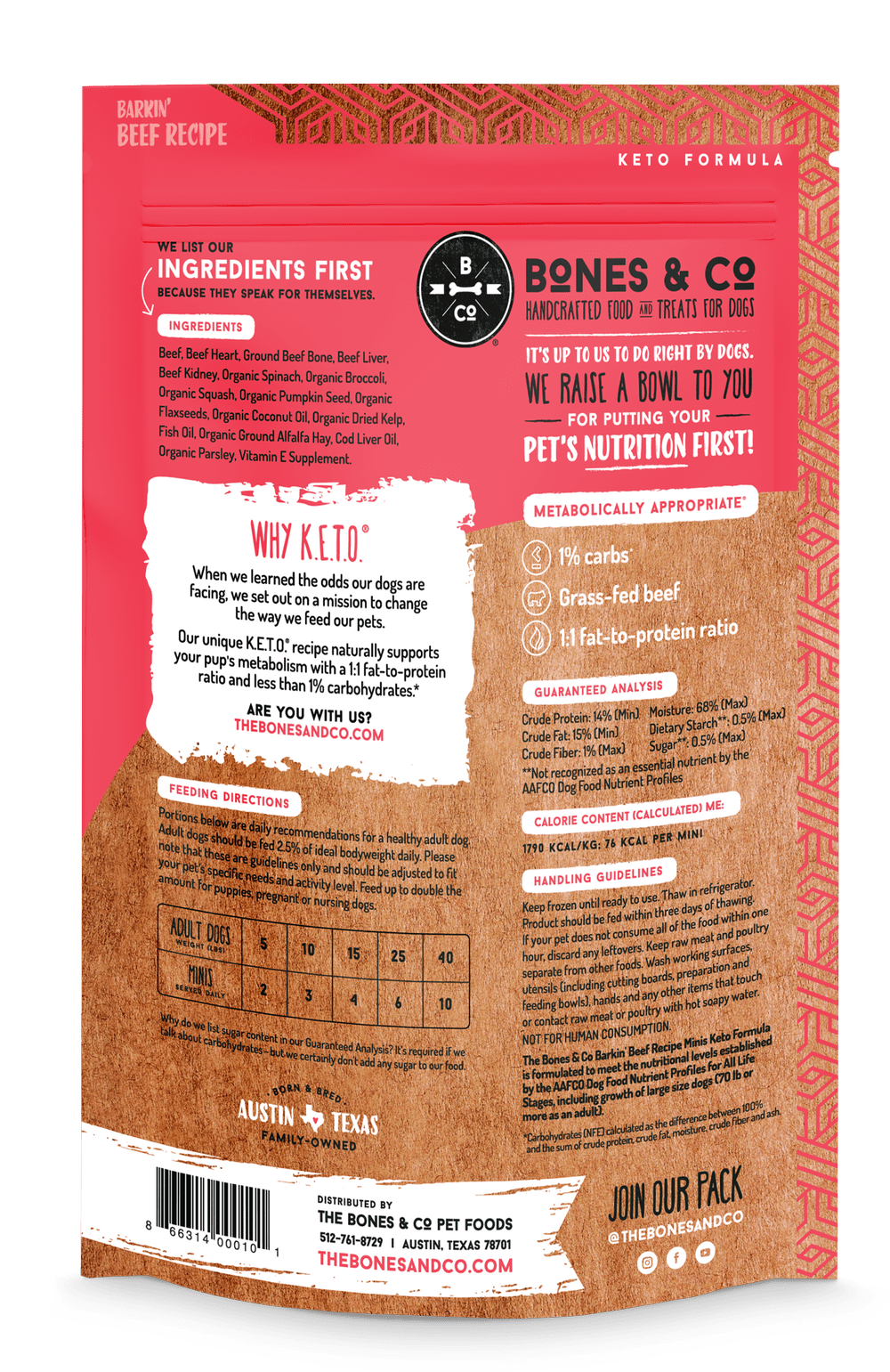 Grass-fed beef raw dog food for small dogs — The Bones & Co.