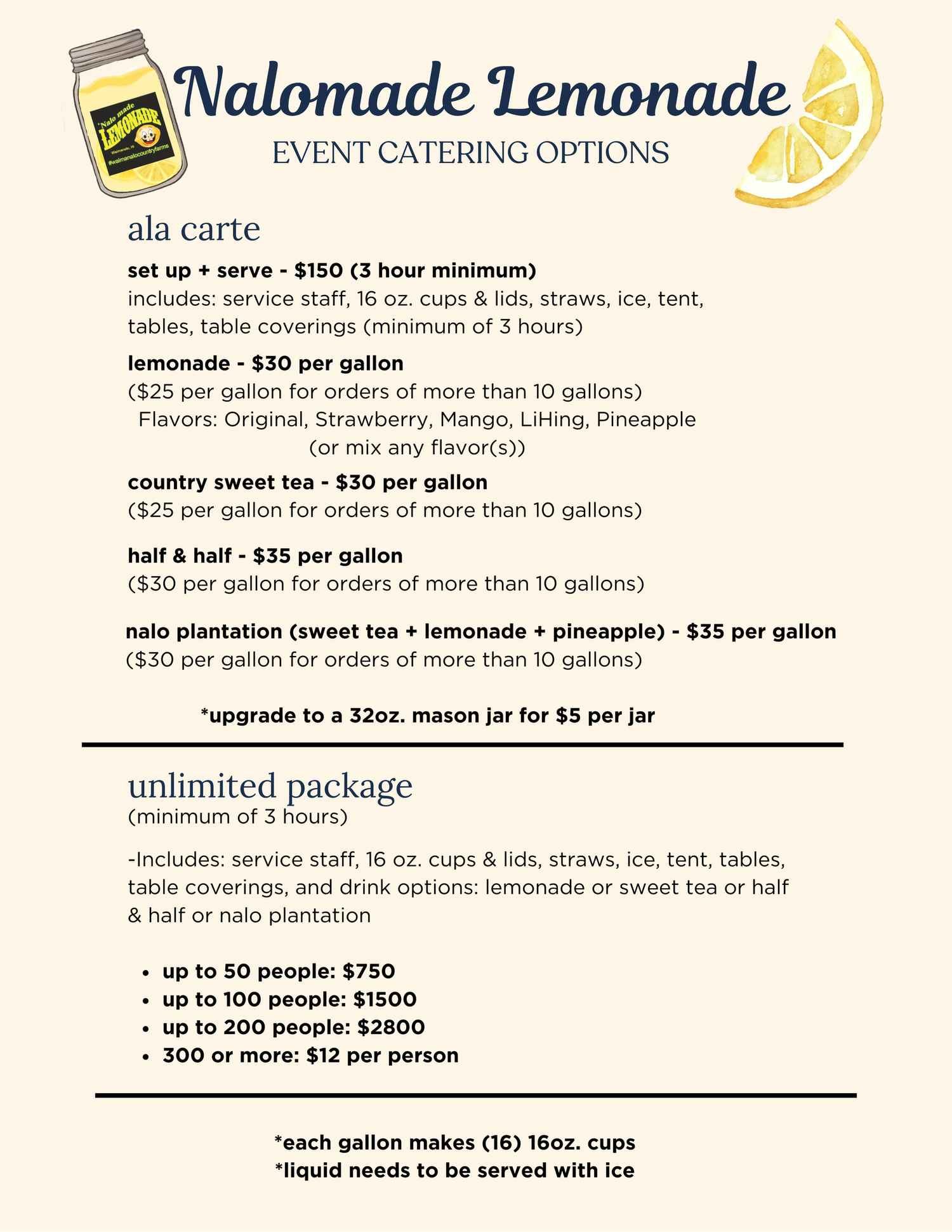 Nalomade Lemonade — Waimanalo Country Farms