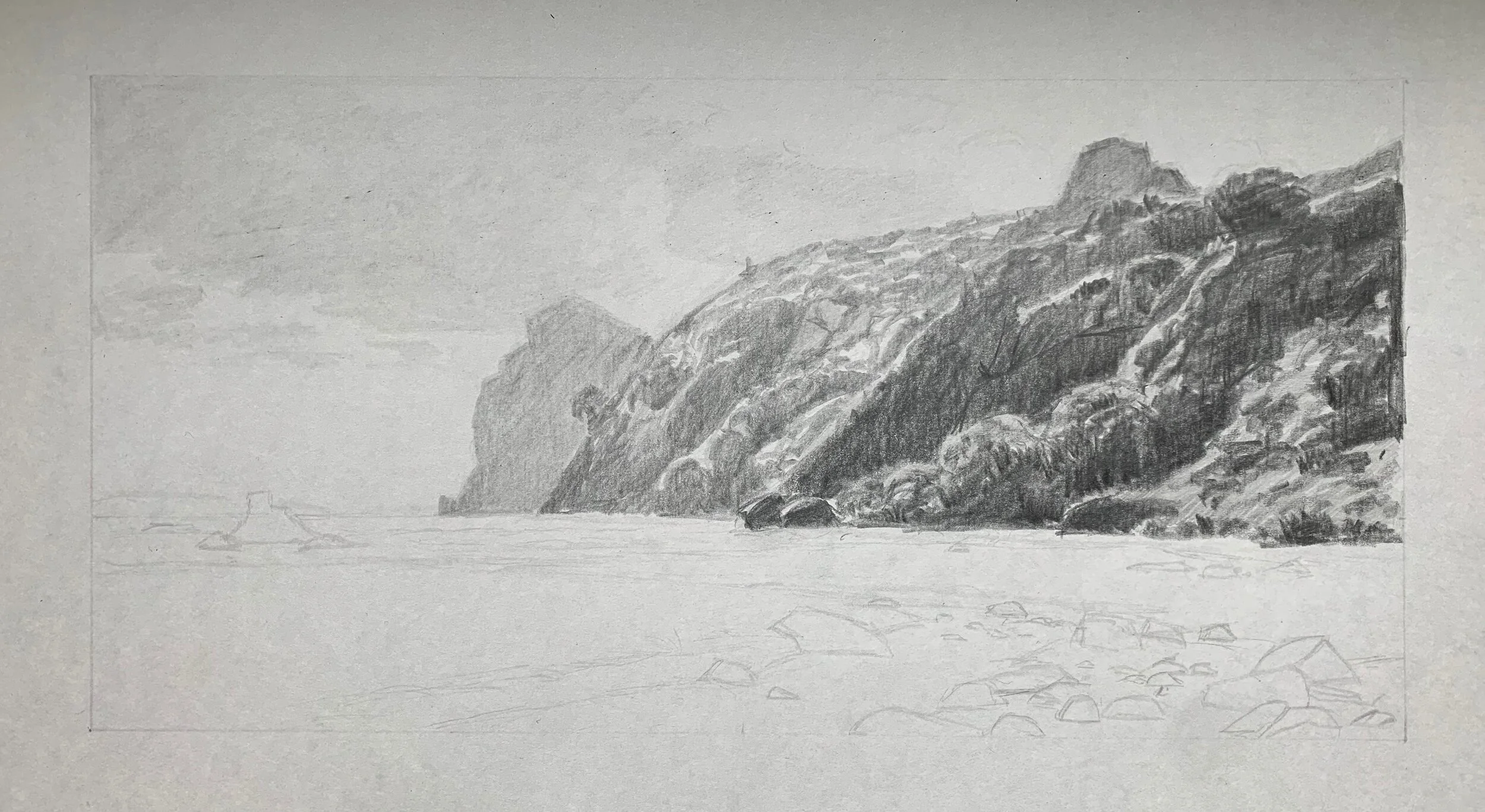 How to Draw a Coastal Landscape — Samuel Earp Artist
