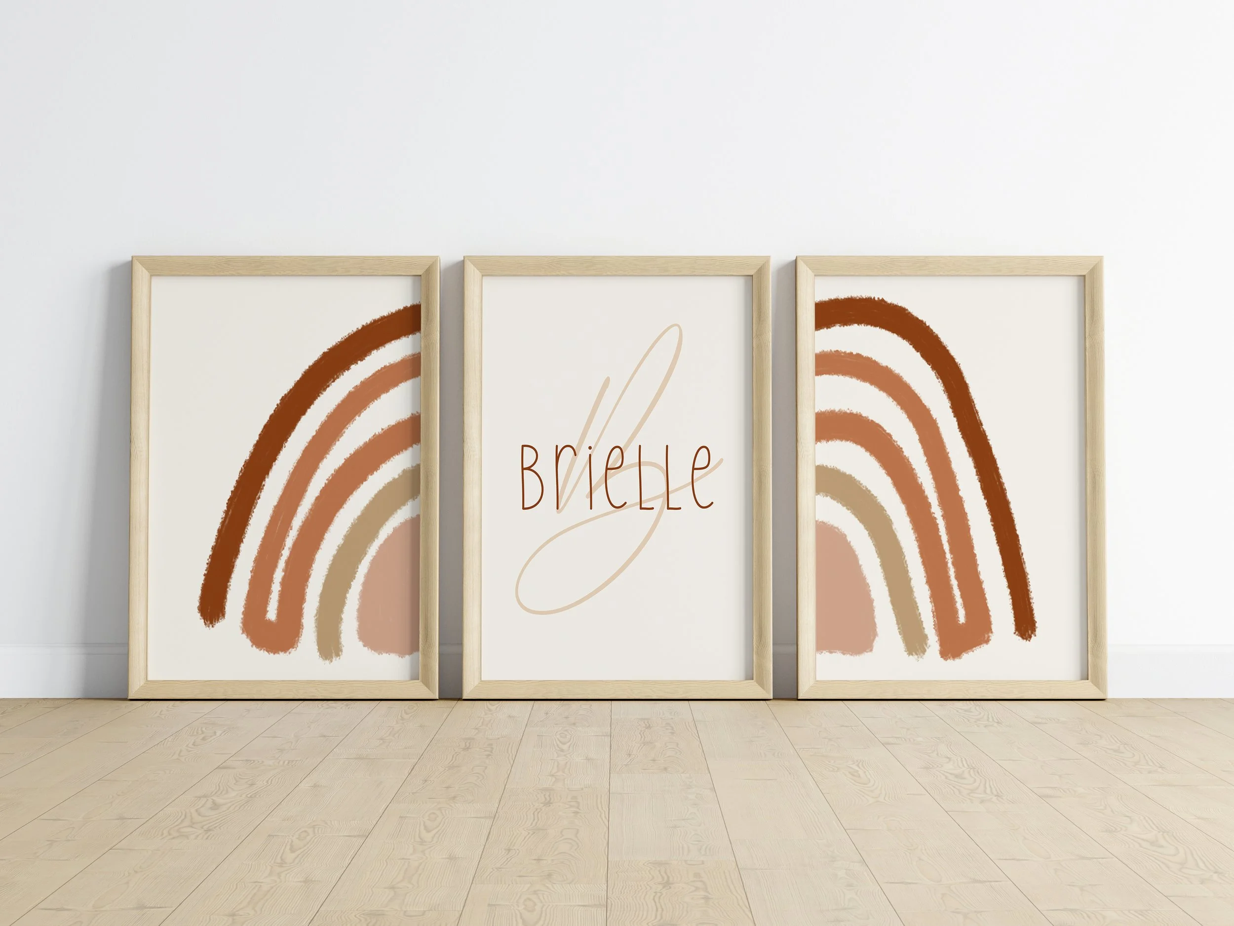 Modern Boho Rainbow 3-Piece Art Print — Alphadorable | Custom nursery ...
