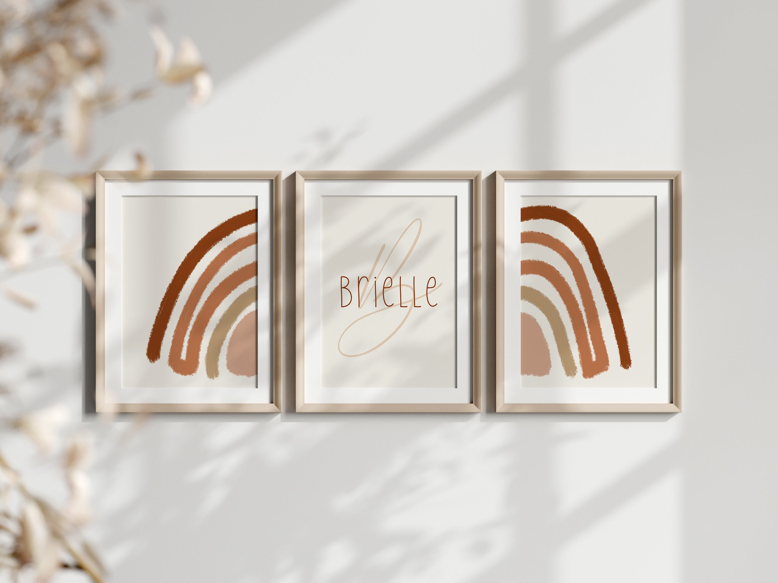 Modern Boho Rainbow 3-Piece Art Print — Alphadorable | Custom nursery ...