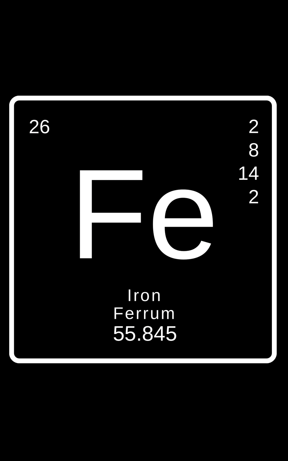 Iron Element Symbol Black And White