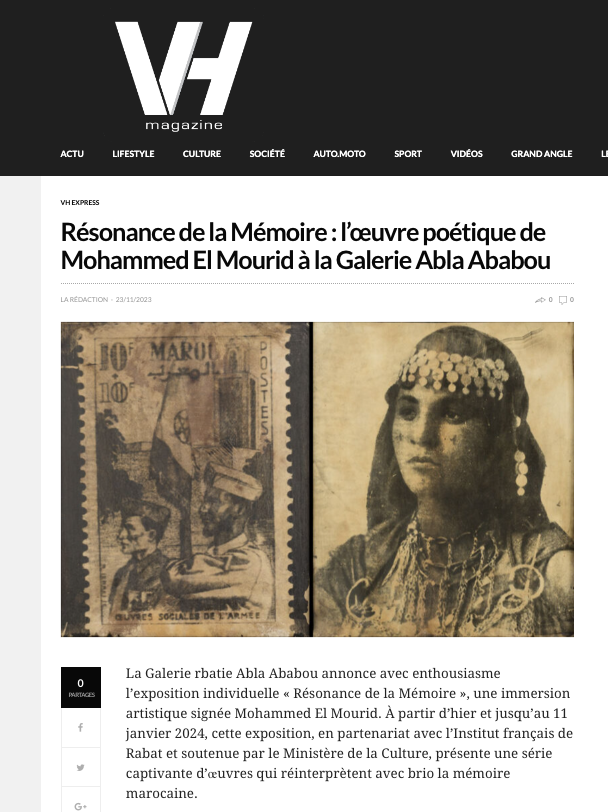 Résonance de la mémoire - El Mourid — abla ababou galerie