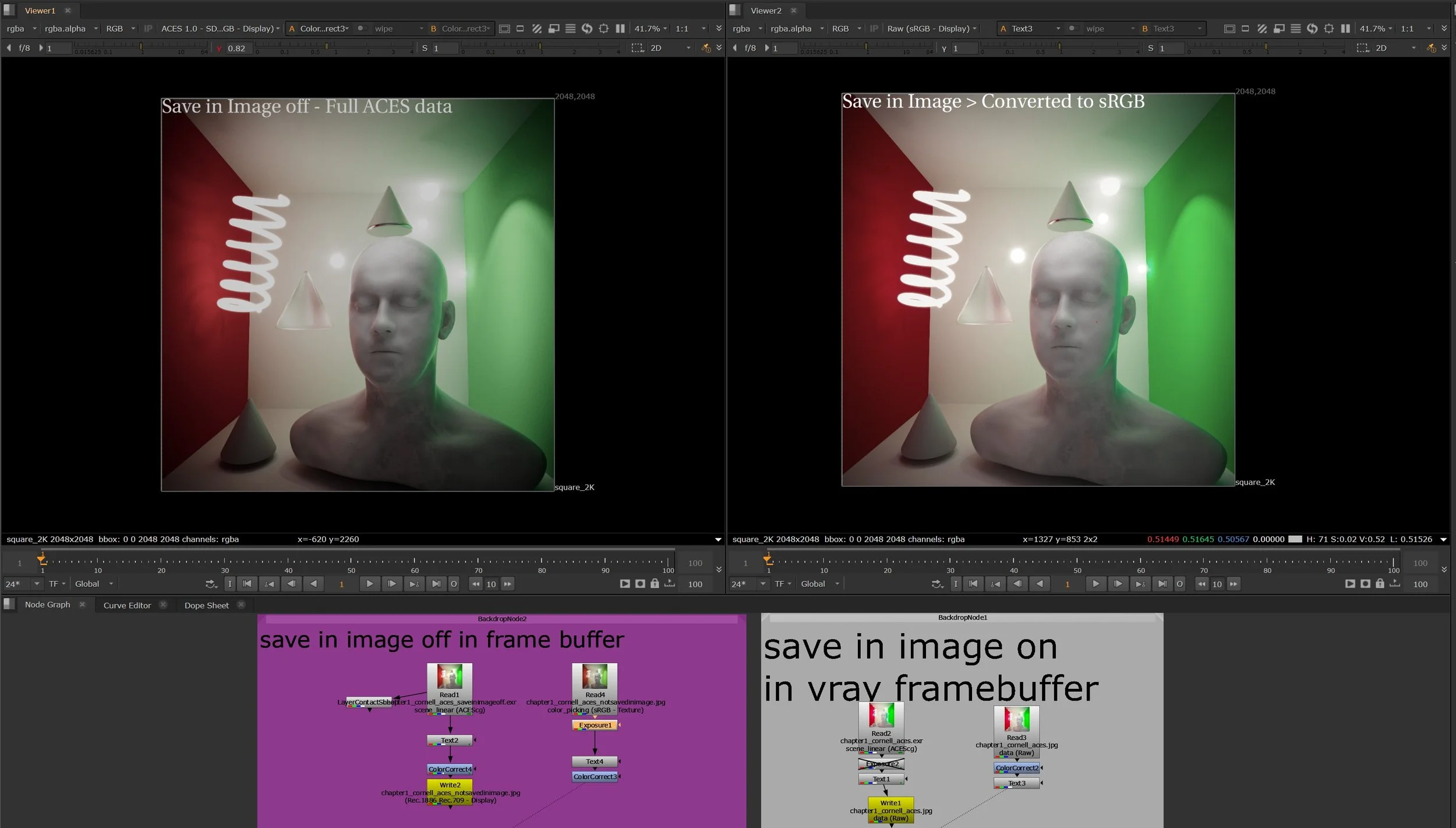 ACES 1.3 vs Linear to sRGB — alex corll