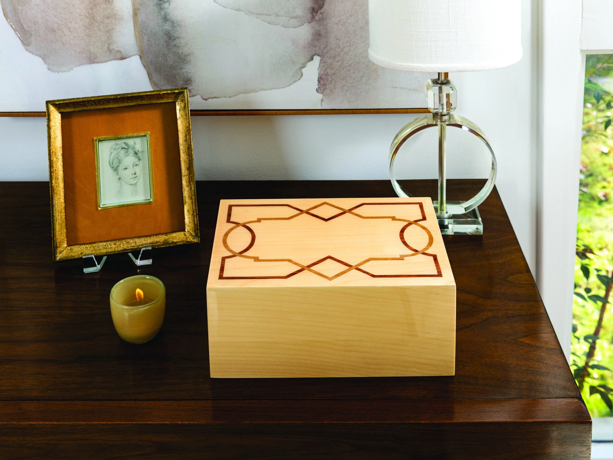 STEPHEN Horizontal | Unique decorative wooden cremation urns