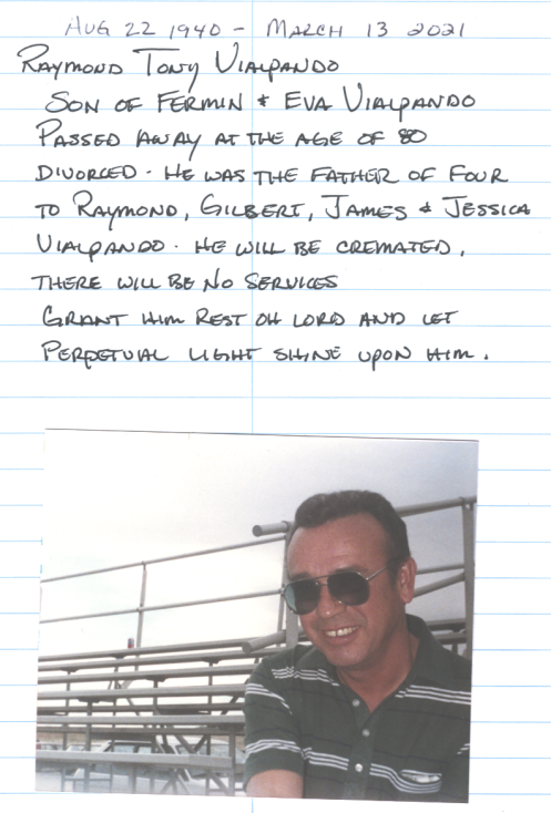 Raymond Tony Vialpando — Cremations, Funerals, Mortuary Serving Utah ...