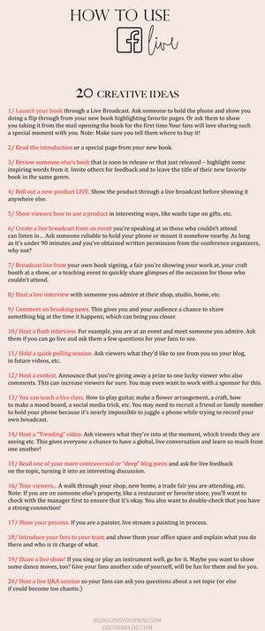 20 Creative Ideas For Facebook Live — decor8