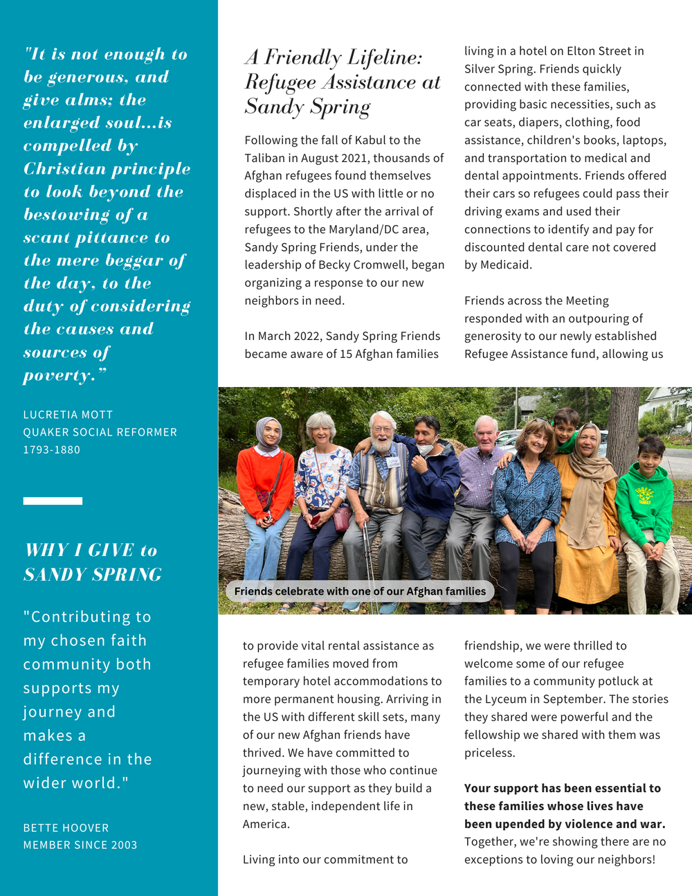 Donate — Sandy Spring Meeting of the Religious Society of Friends