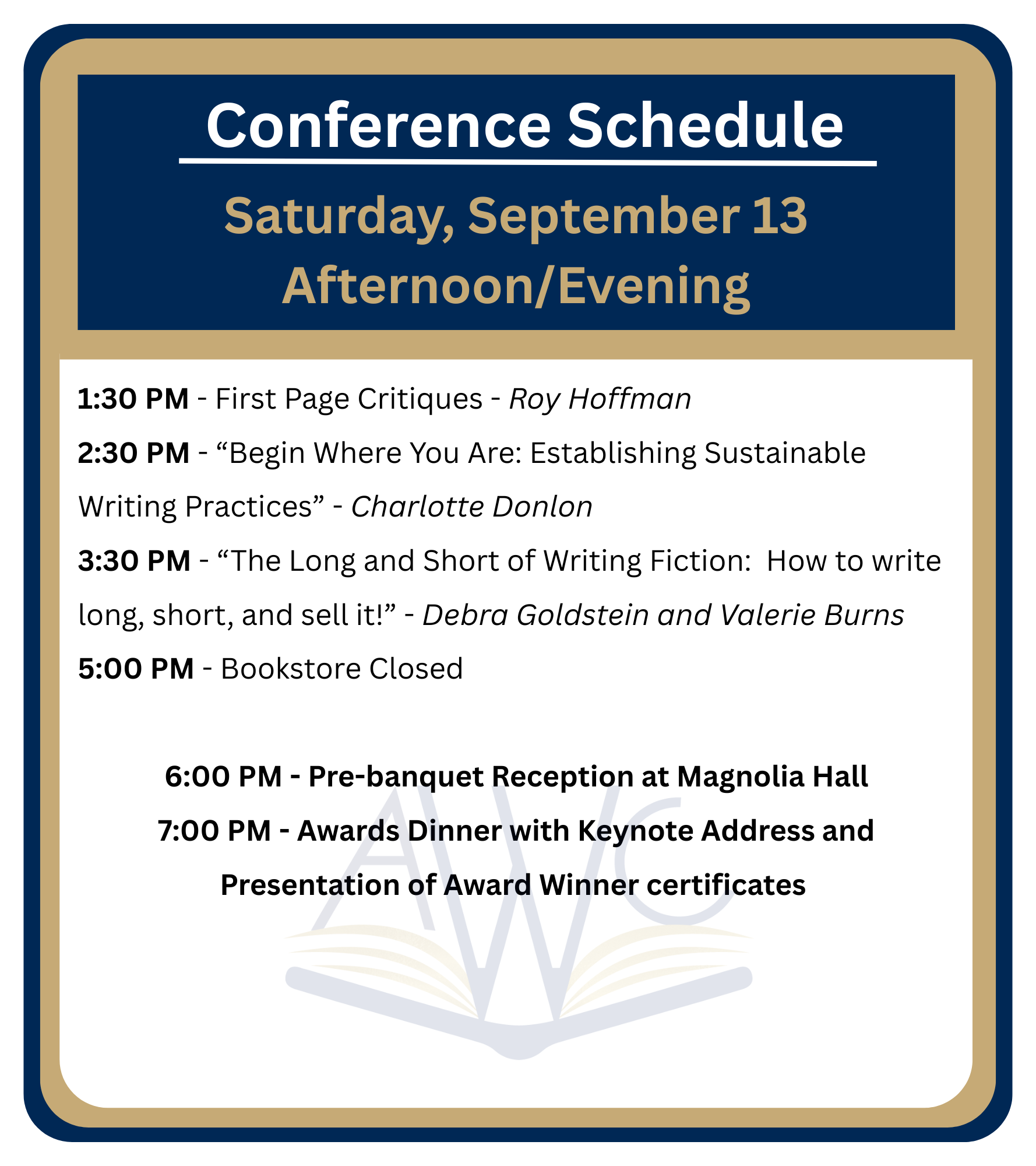 2025 Conference Schedule — Alabama Writers Cooperative