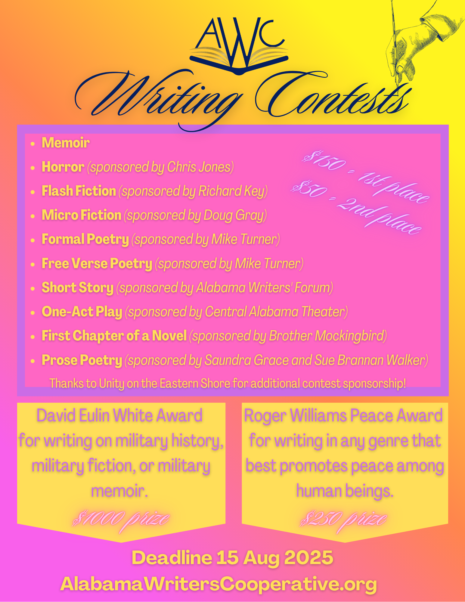 2025 Contests — Alabama Writers Cooperative