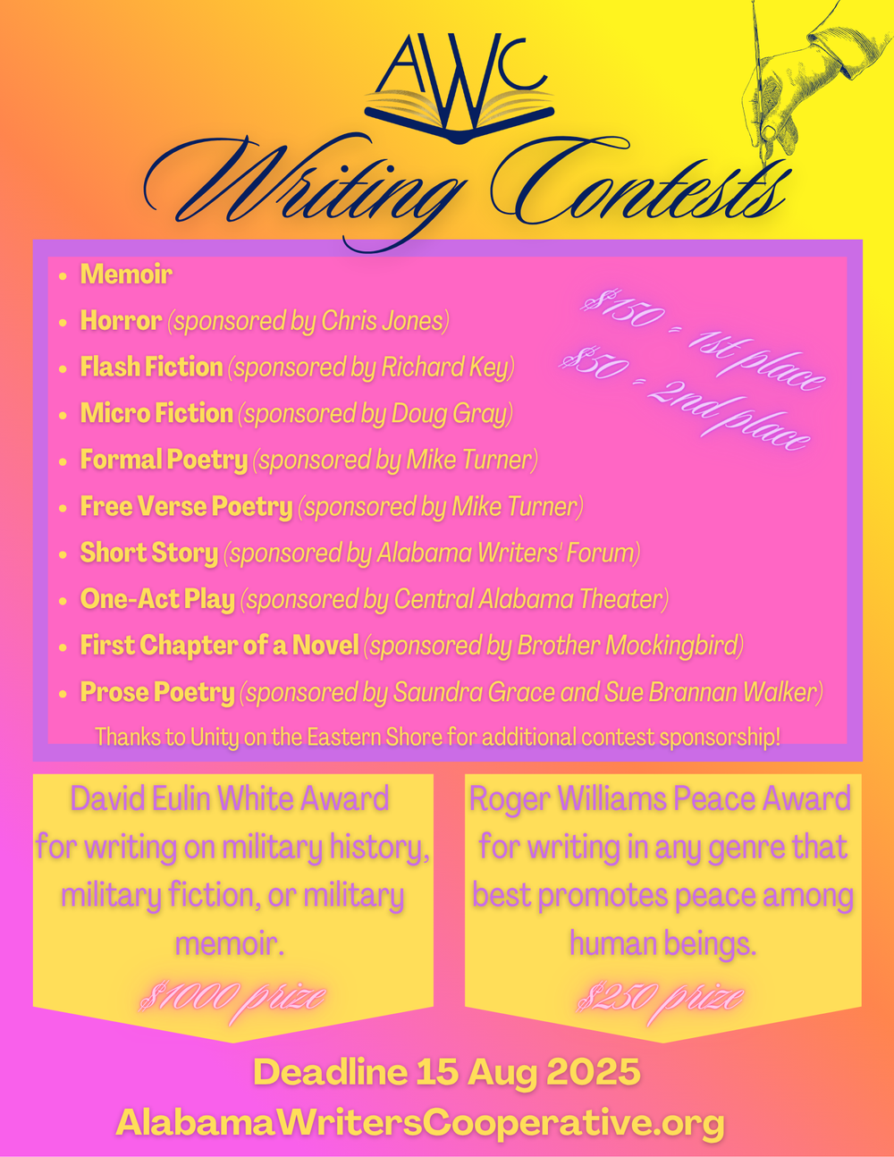 2025 Contests — Alabama Writers Cooperative