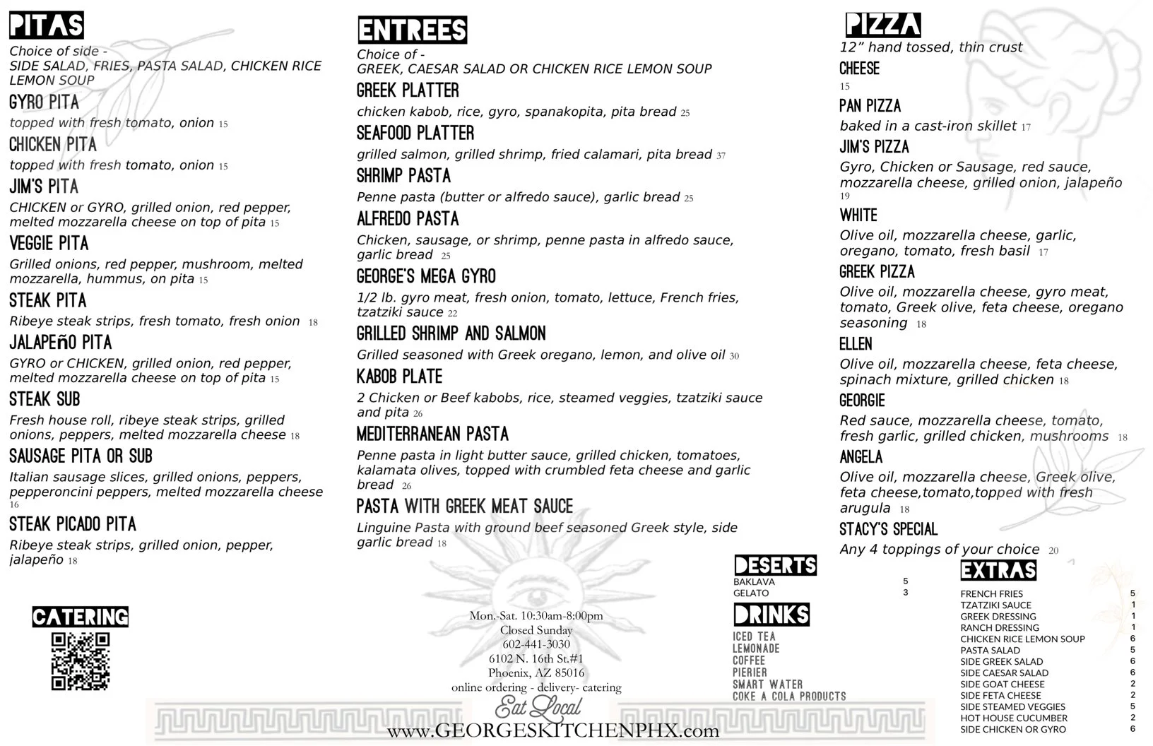 Georges Kitchen menu