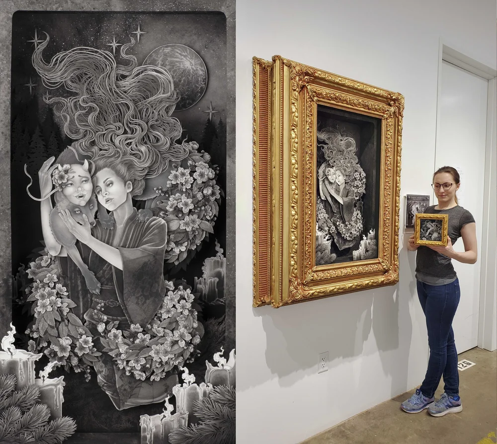 Narrative Shadowboxes | Daria Aksenova | Paper Cut Shadowbox Art & Ink Illustration