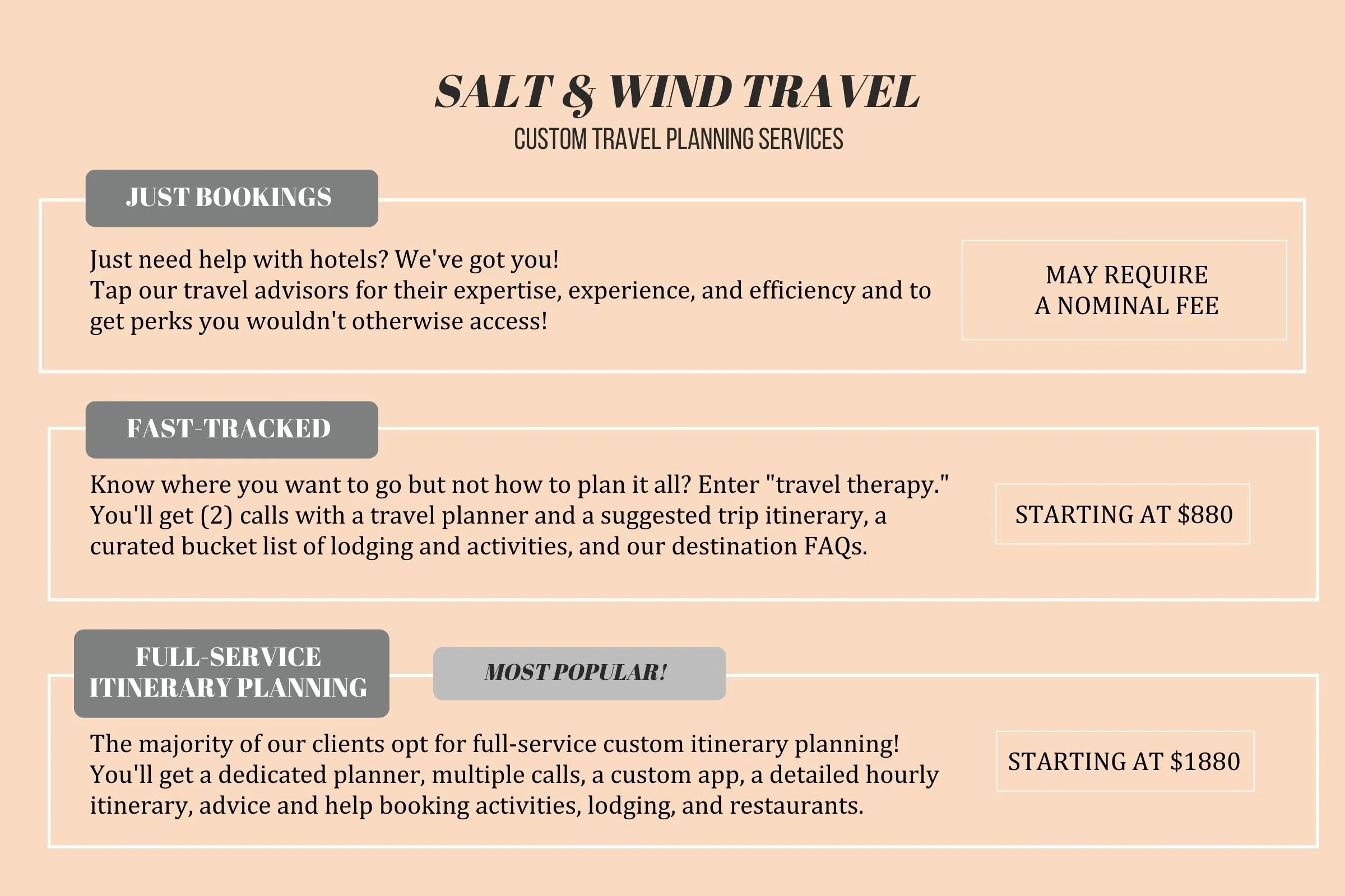 Custom Travel Planning — Salt & Wind Travel
