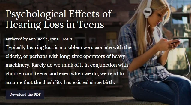 Psychology Effects of Hearing Loss in Teens — Hearing Health Foundation