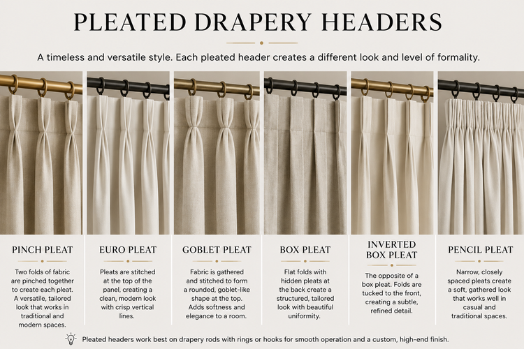The Complete Guide to Drapery Headers: 13 Styles Explained — JJones ...