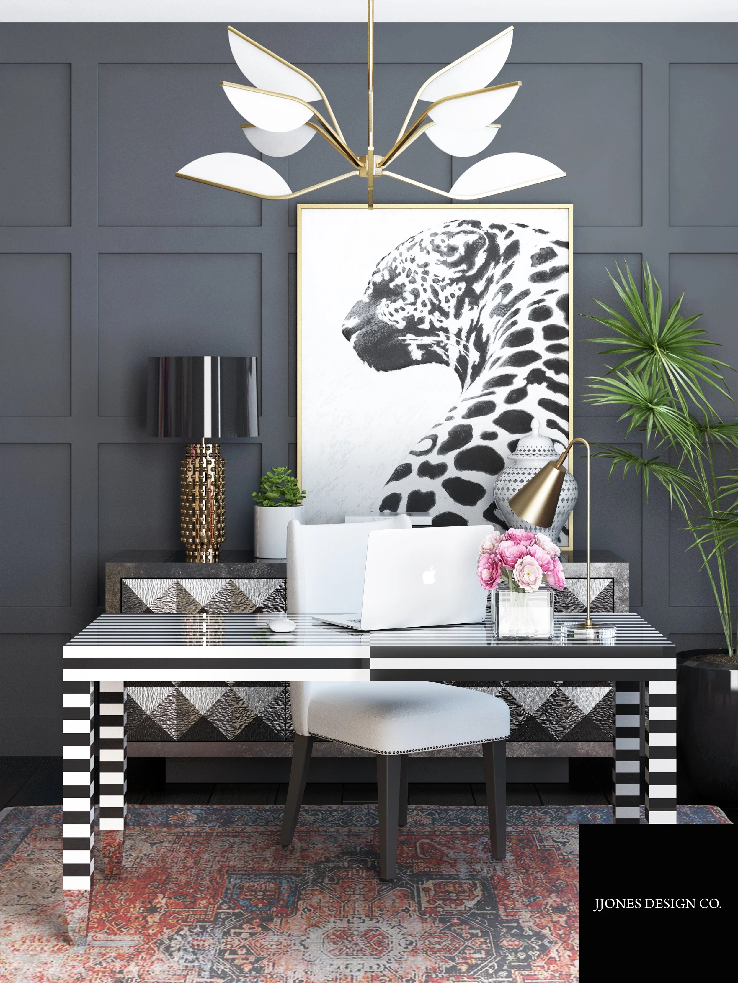 Work in Glamorous Style: Joshua's Modern Glam Home Office — JJones ...