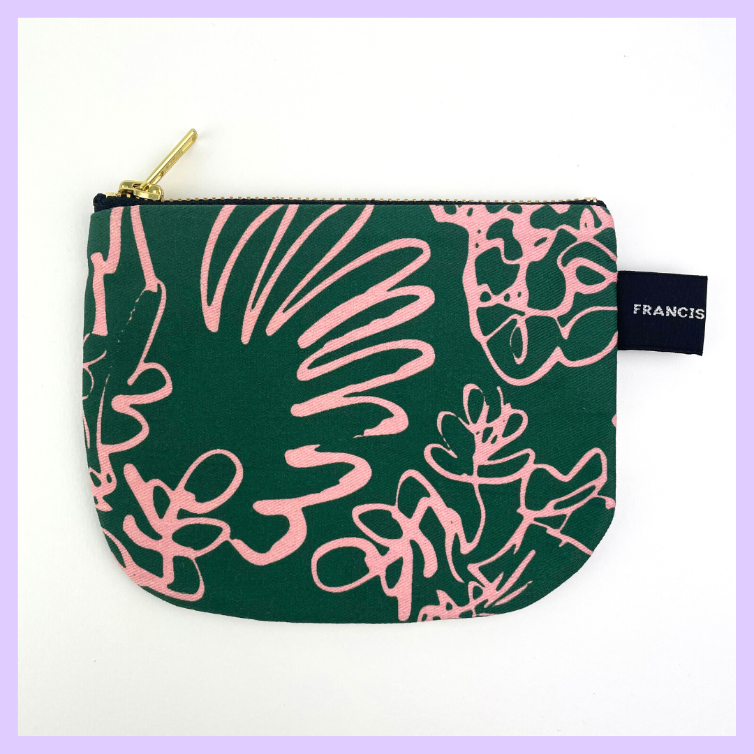 SPRING - GREEN AND PINK FLORAL POUCH — Francis + Louise