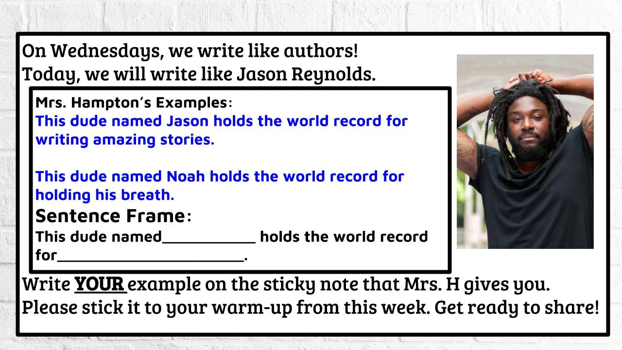 How I Started My Mentor Text Warm-Up Routine — WRITING MINDSET