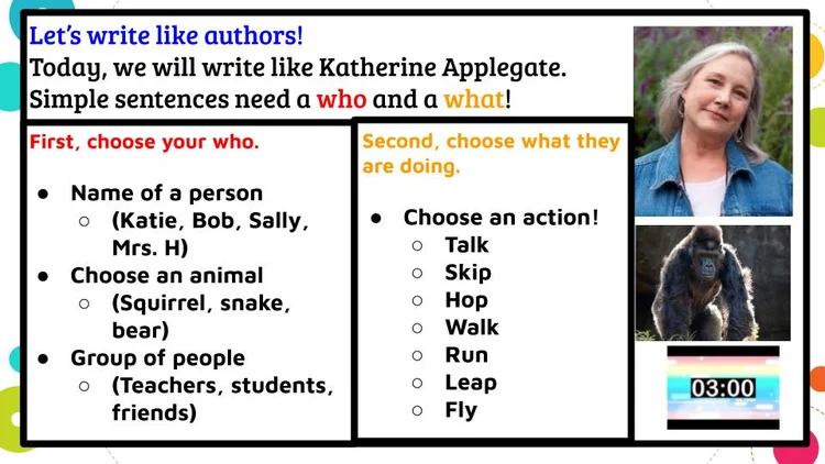 Using Mentor Texts to Teach Simple Sentences — WRITING MINDSET