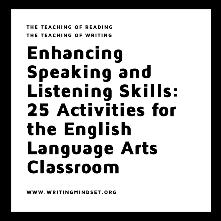 Teaching Speaking And Listening Skills