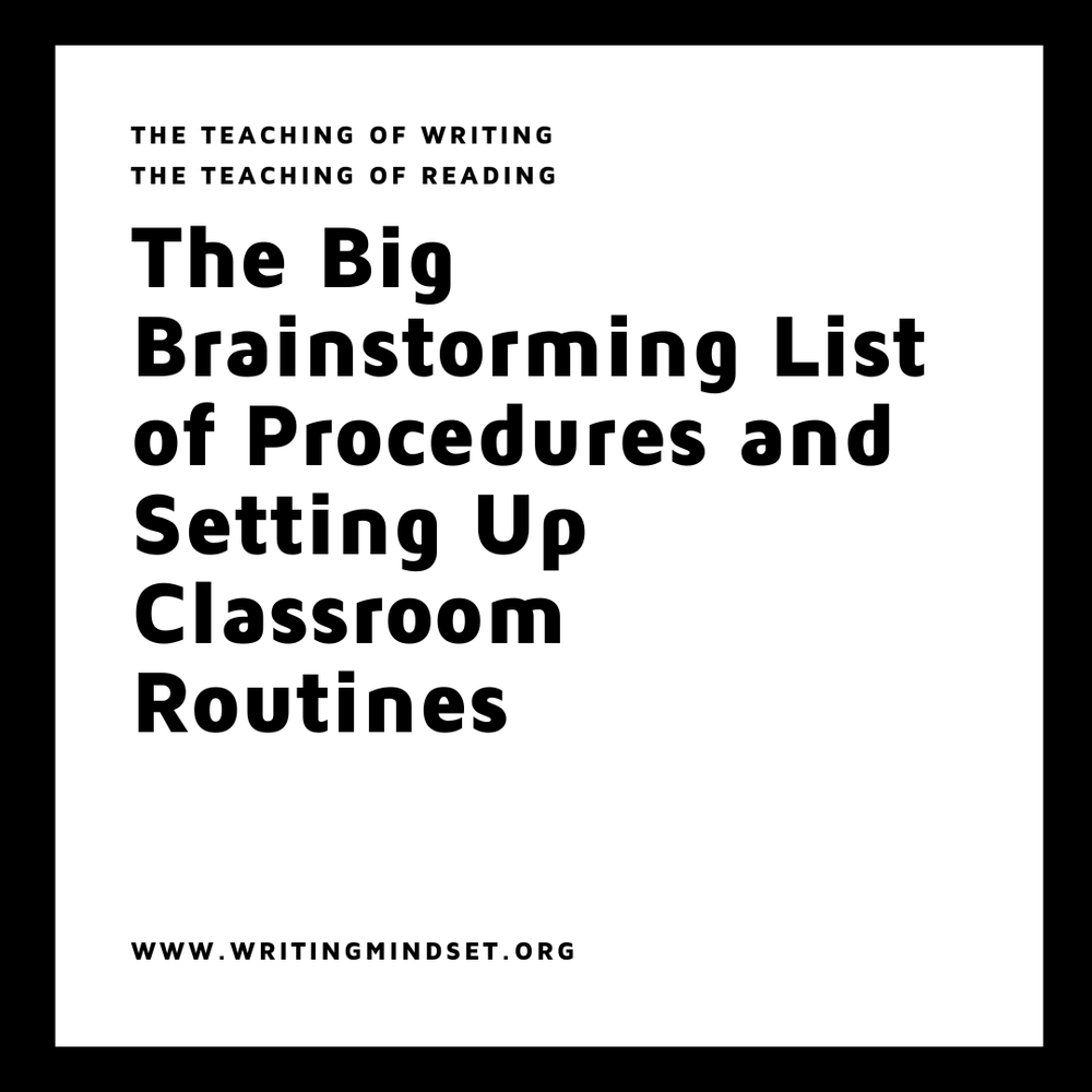 The Big Brainstorming List of Procedures and Setting Up Classroom ...