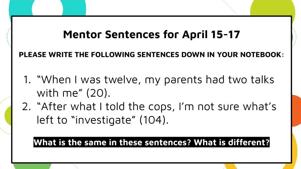 Read Like a Writer: Using the I Am Series as Mentor Texts — WRITING MINDSET