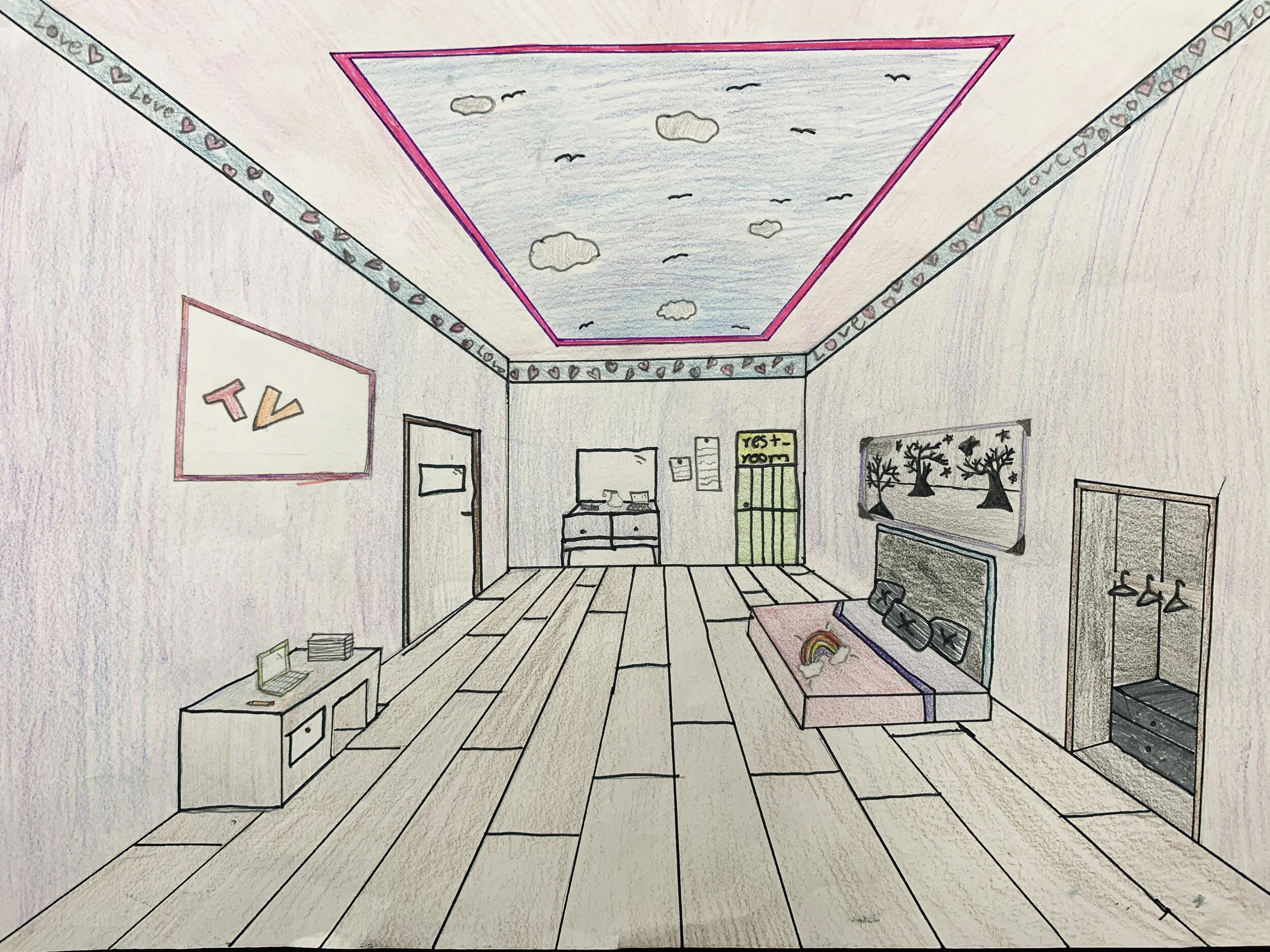 Fantasy One Point Perspective — Caitlin Hazelton