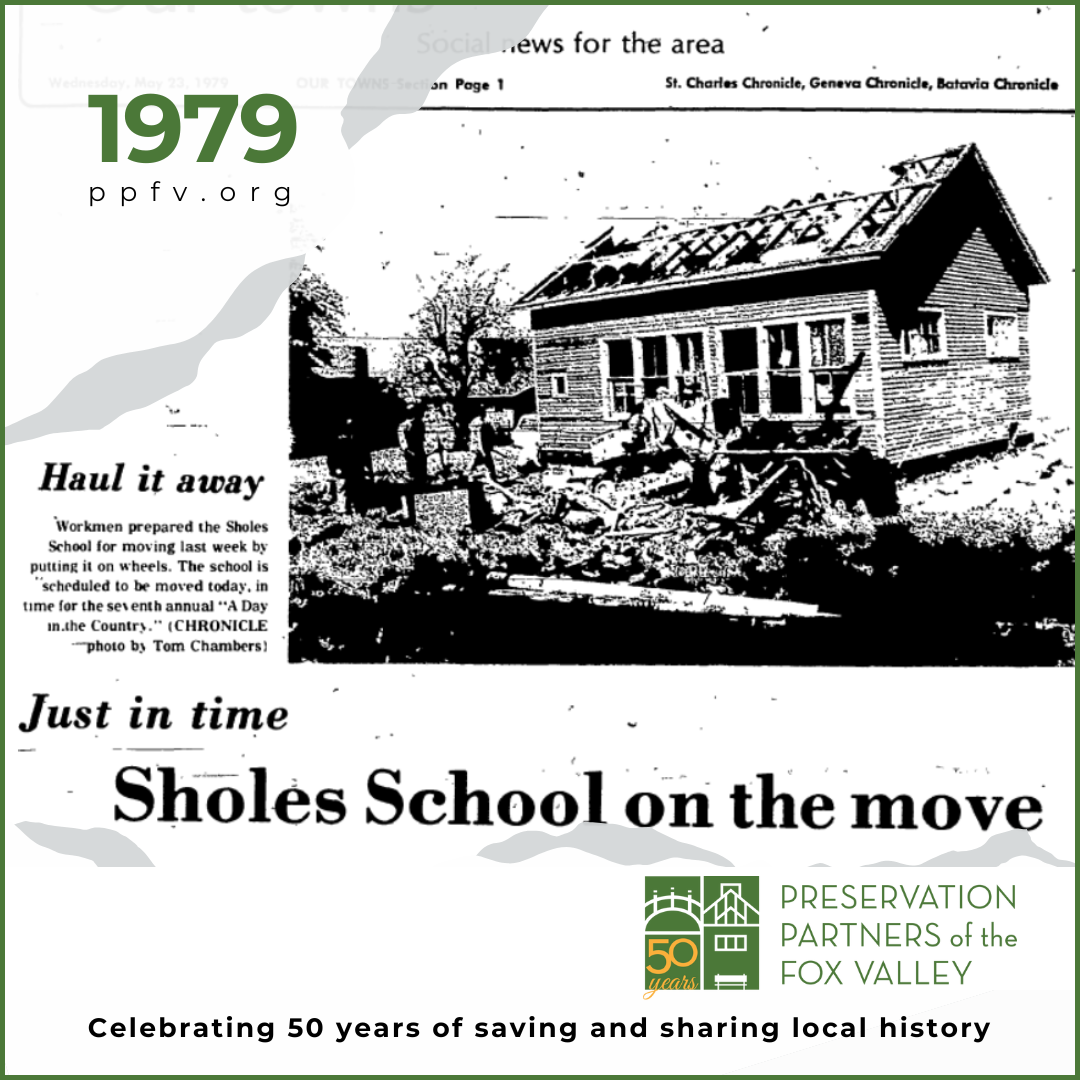 1979: Sholes School Moved to LeRoy Oakes Forest Preserve — Preservation ...