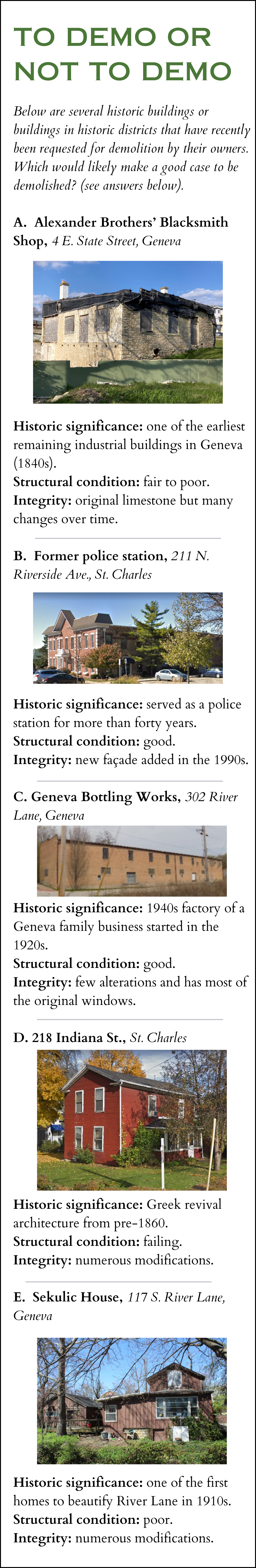 Standards for Demolition — Preservation Partners of the Fox Valley