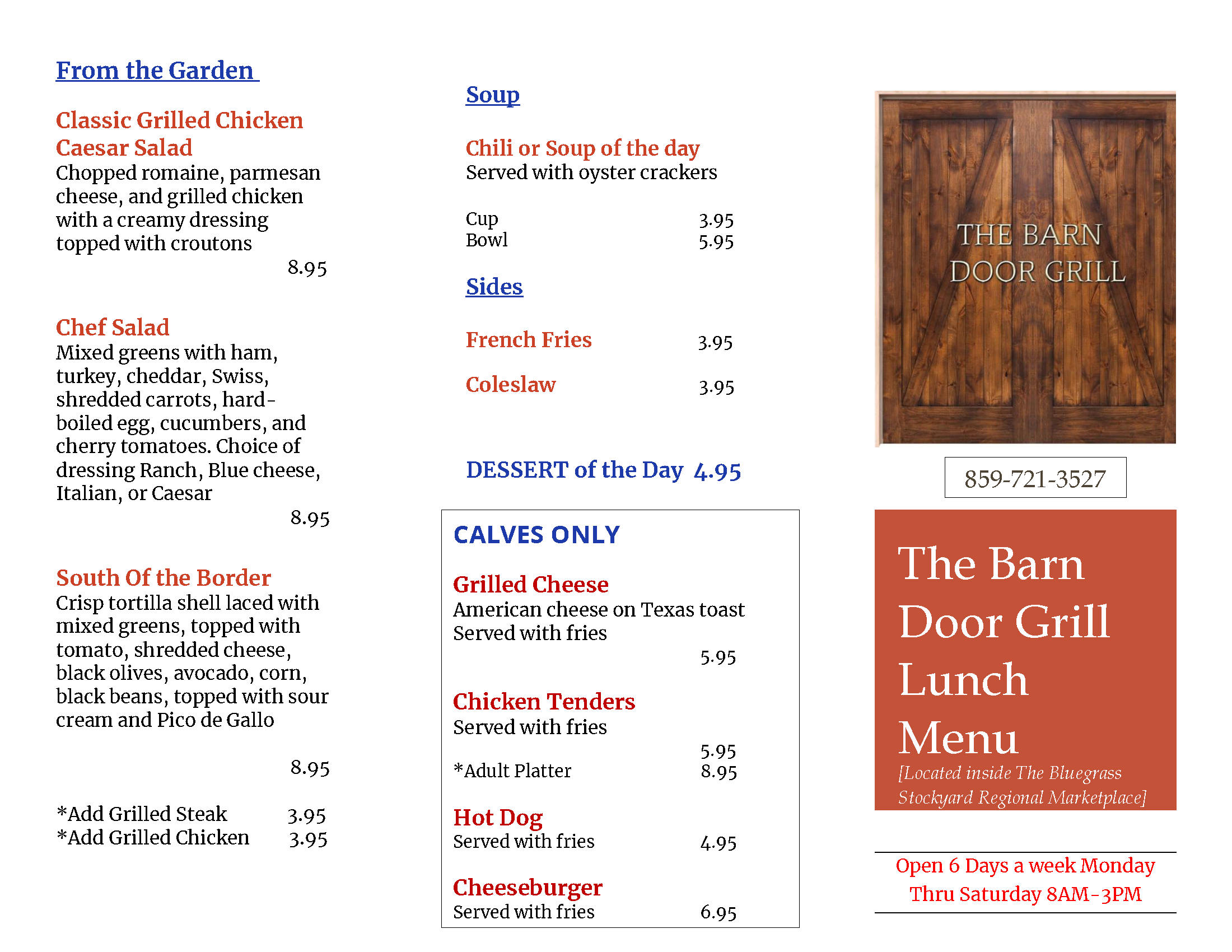 The Barn Door Grill — Blue Grass Stockyards Regional Marketplace