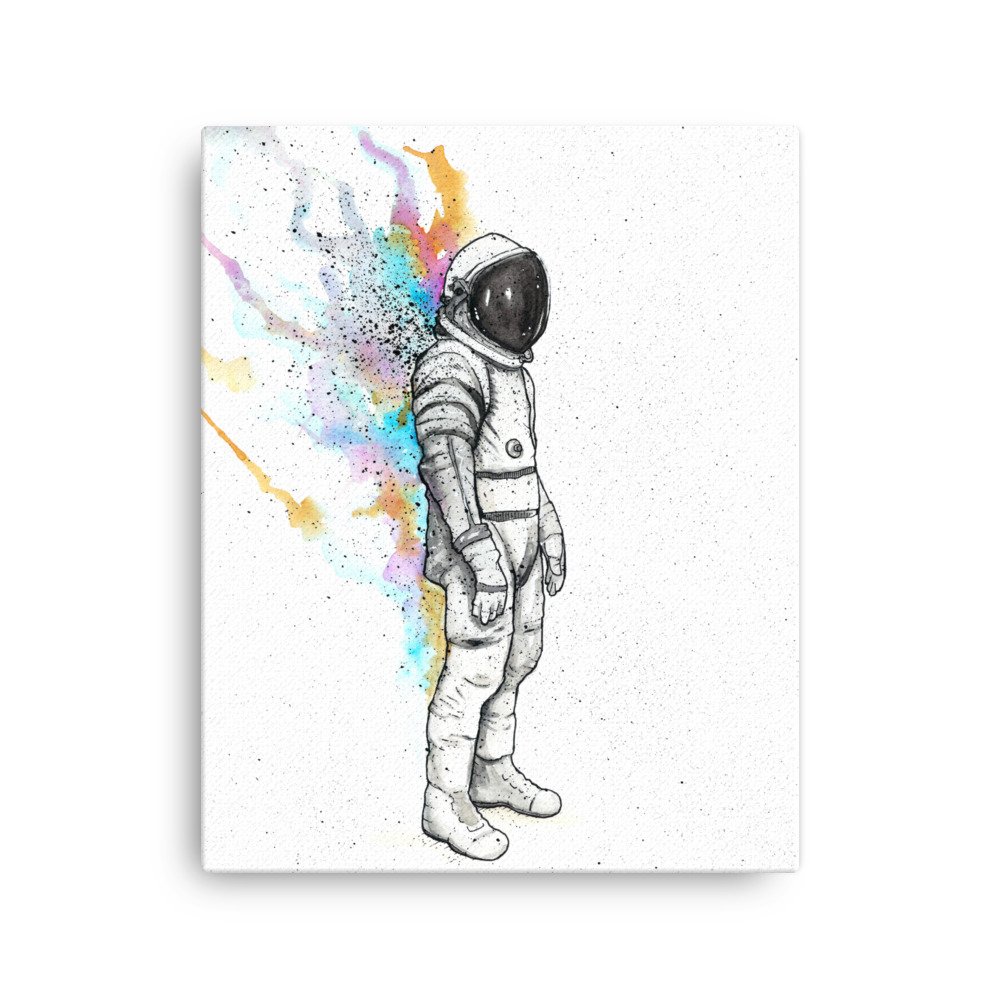 Watercolor Astronaut Illustration Canvas Print — The Art of Craig Snodgrass