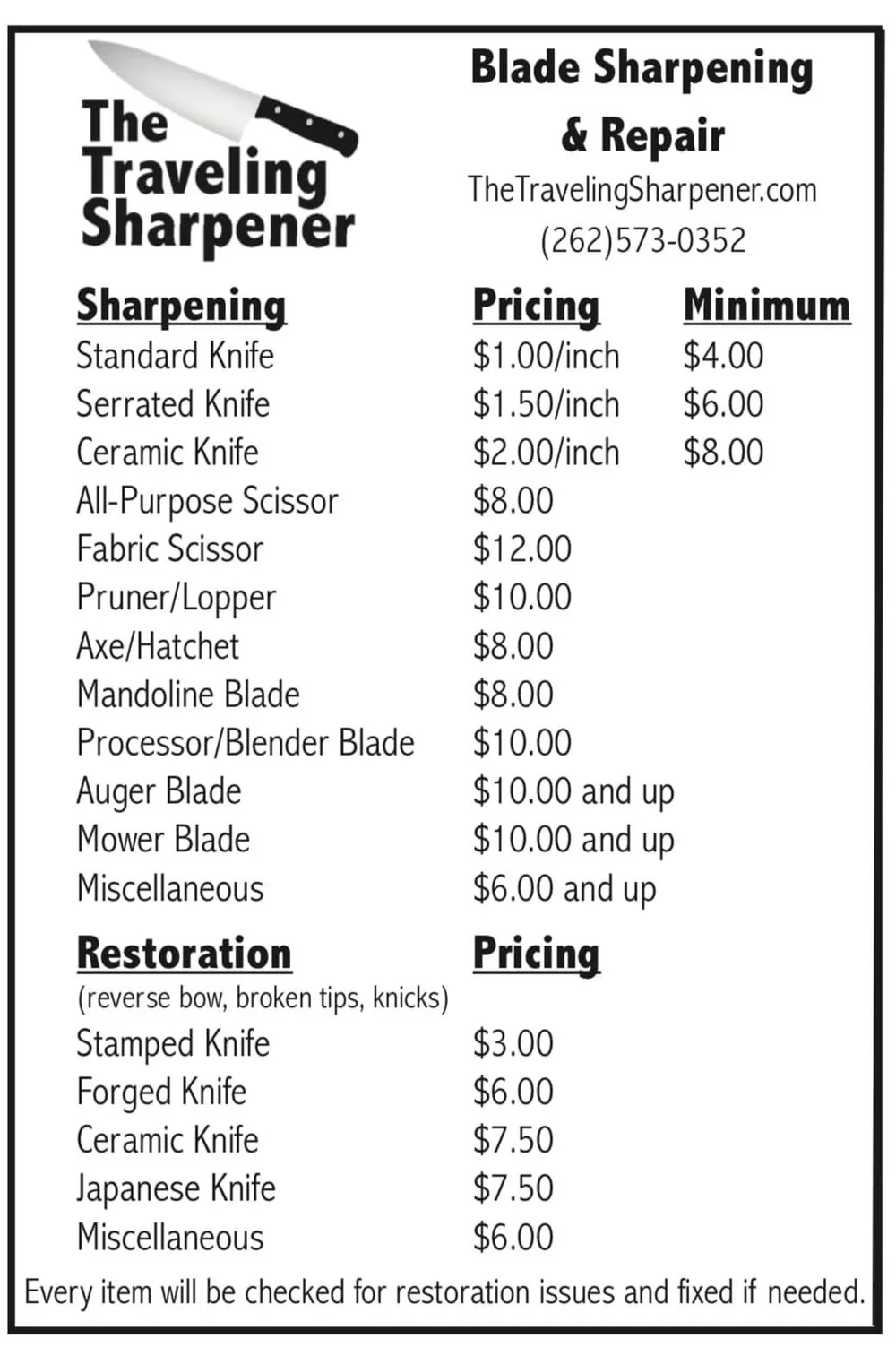 KNIFE SHARPENING SERVICES — Relish Kitchen Store | Sheboygan, Wisconsin