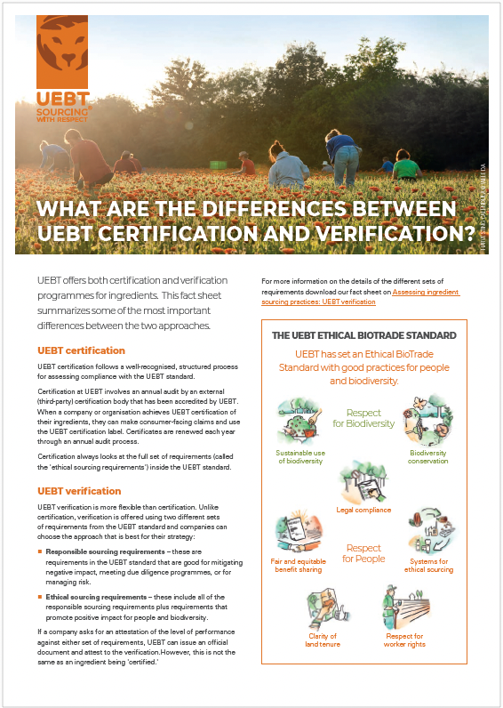 What are the differences between UEBT certification and verification ...