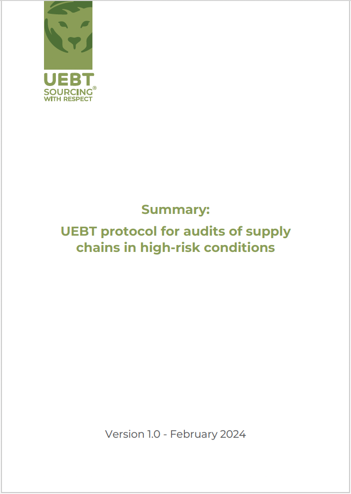 Summary: UEBT protocol for audits of supply chains in high-risk ...