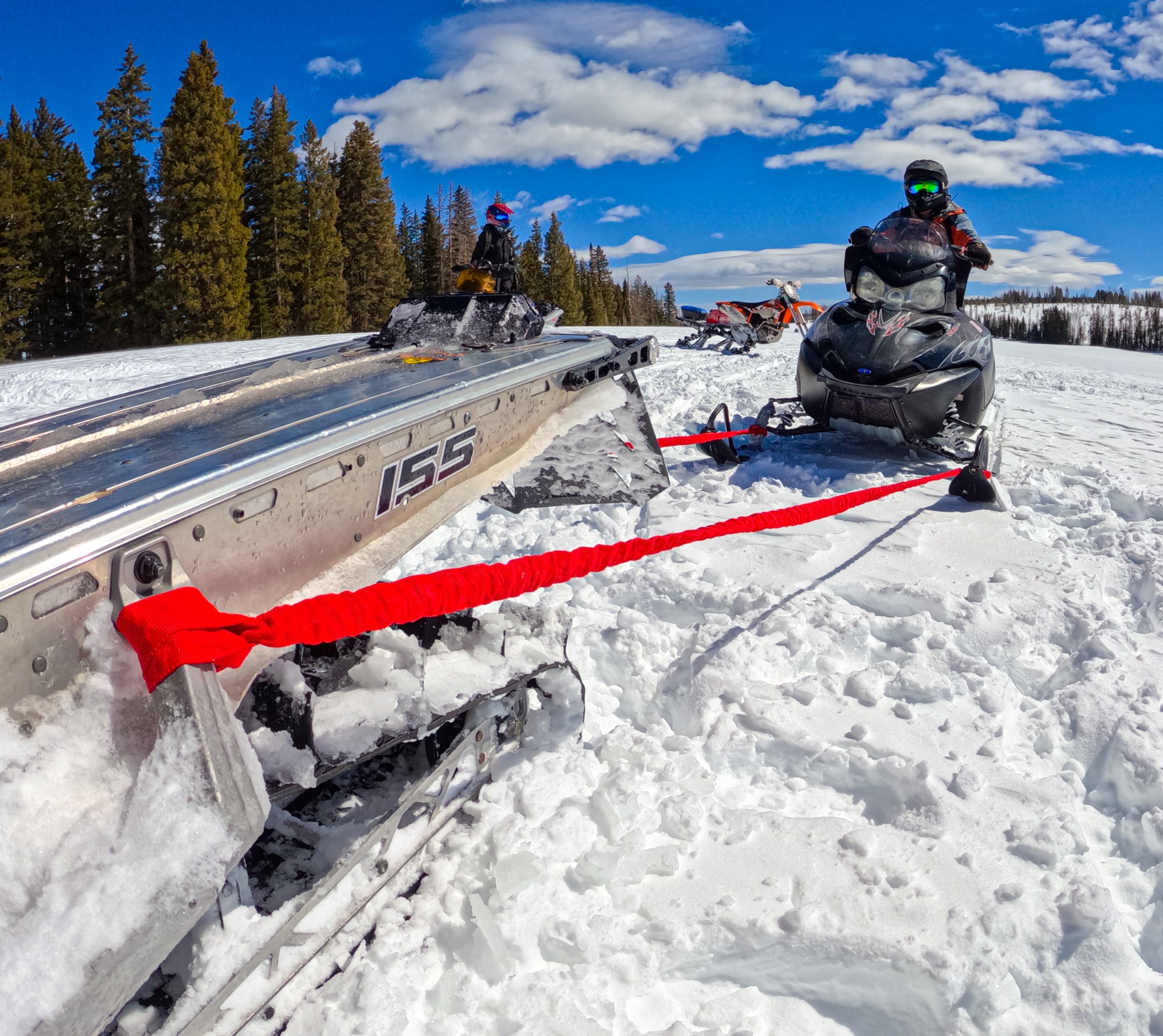 Snowmobile ATV Recovery Tow Bungee Strap — TowWhee - Bungee Tow Strap ...