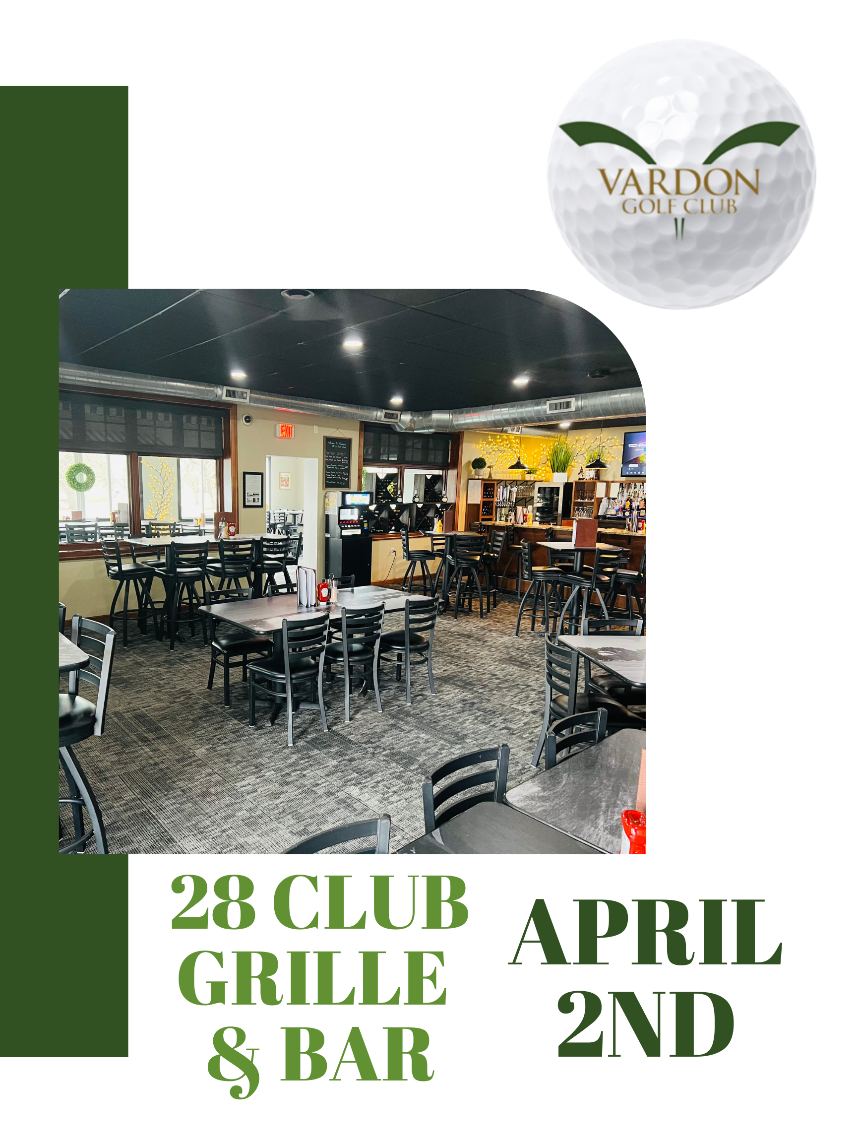 Vardon's 28 Club Grille and Bar is BACK — Vardon Golf Club