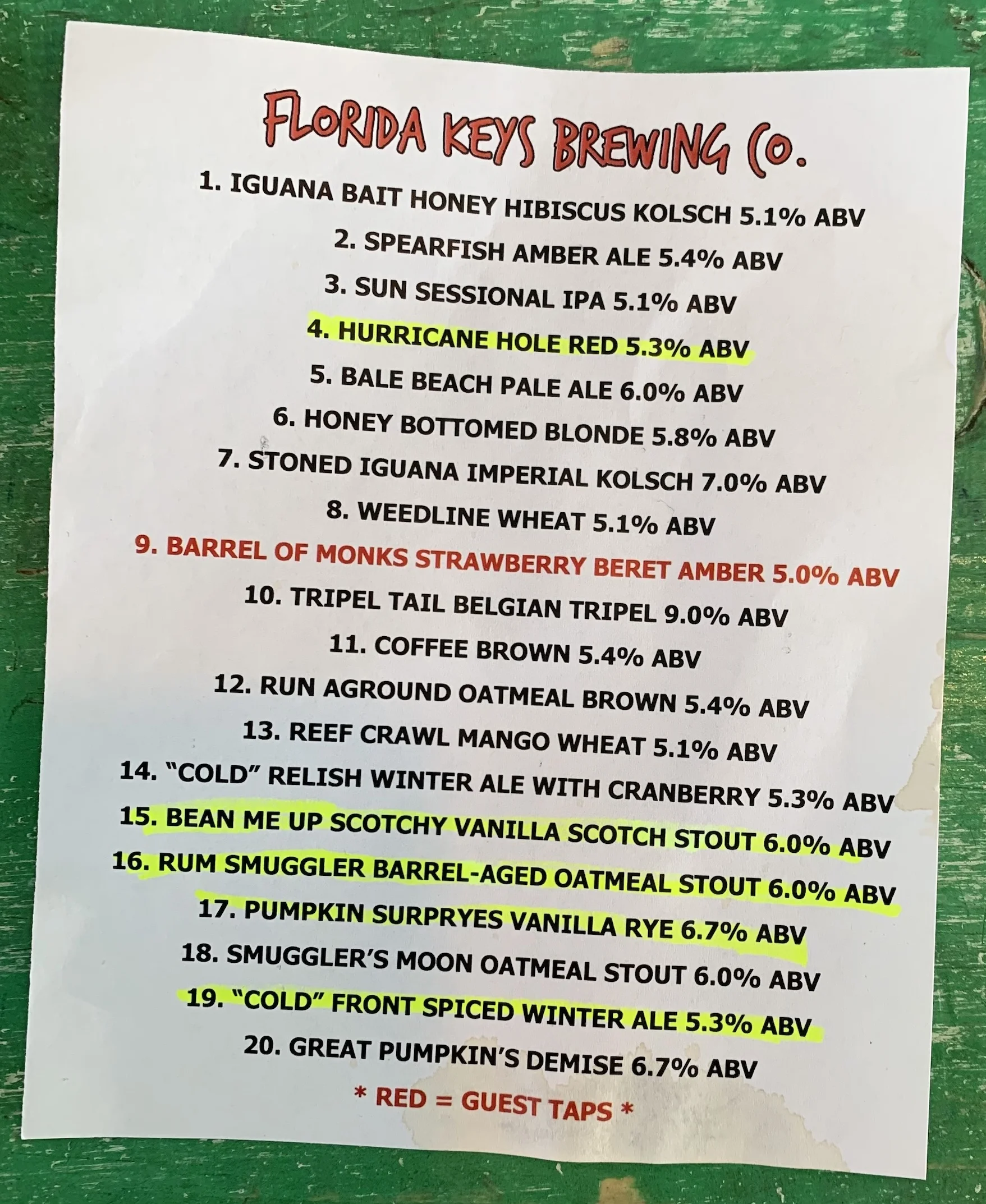 RED Quick Bite #62 A Flight at Florida Keys Brewing Company — Run Eat ...