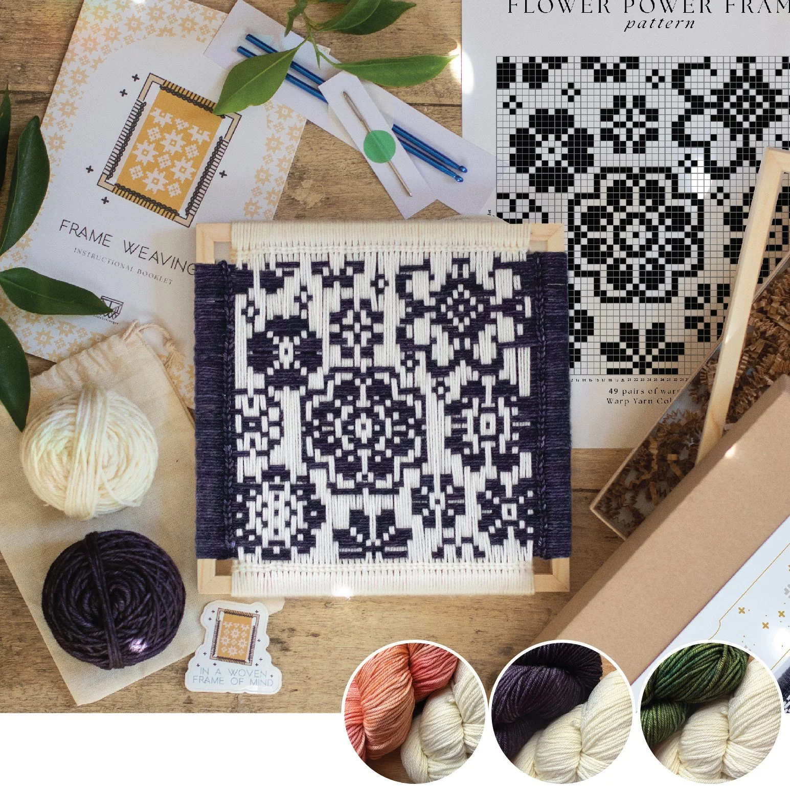 Weave by Number Beginning weaving kit supplies and video instructions — Hello Hydrangea