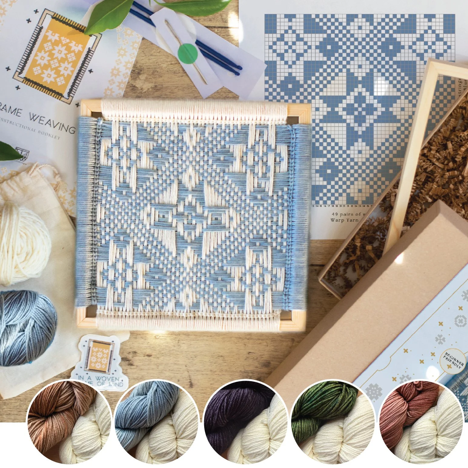 Tiles: Weave by Number. Frame Weaving Kit. Supplies + Instructions ...