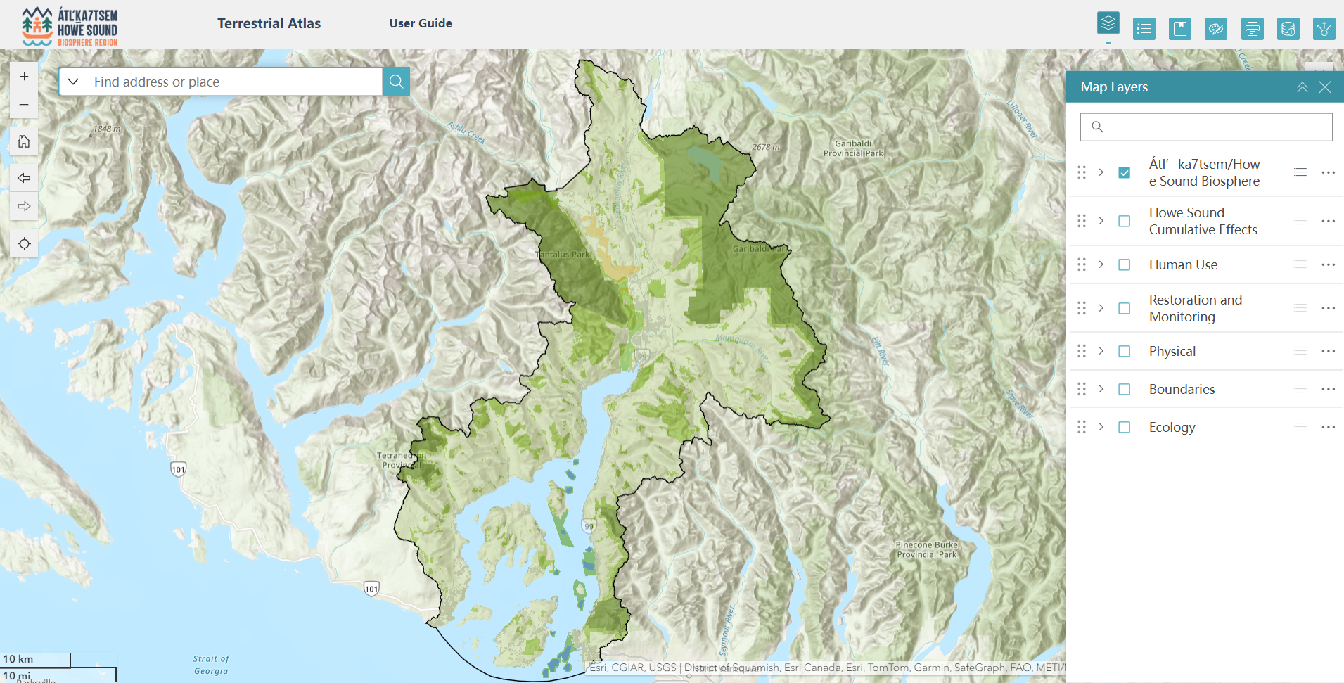 Biosphere Terrestrial Atlas — Howe Sound Biosphere Region